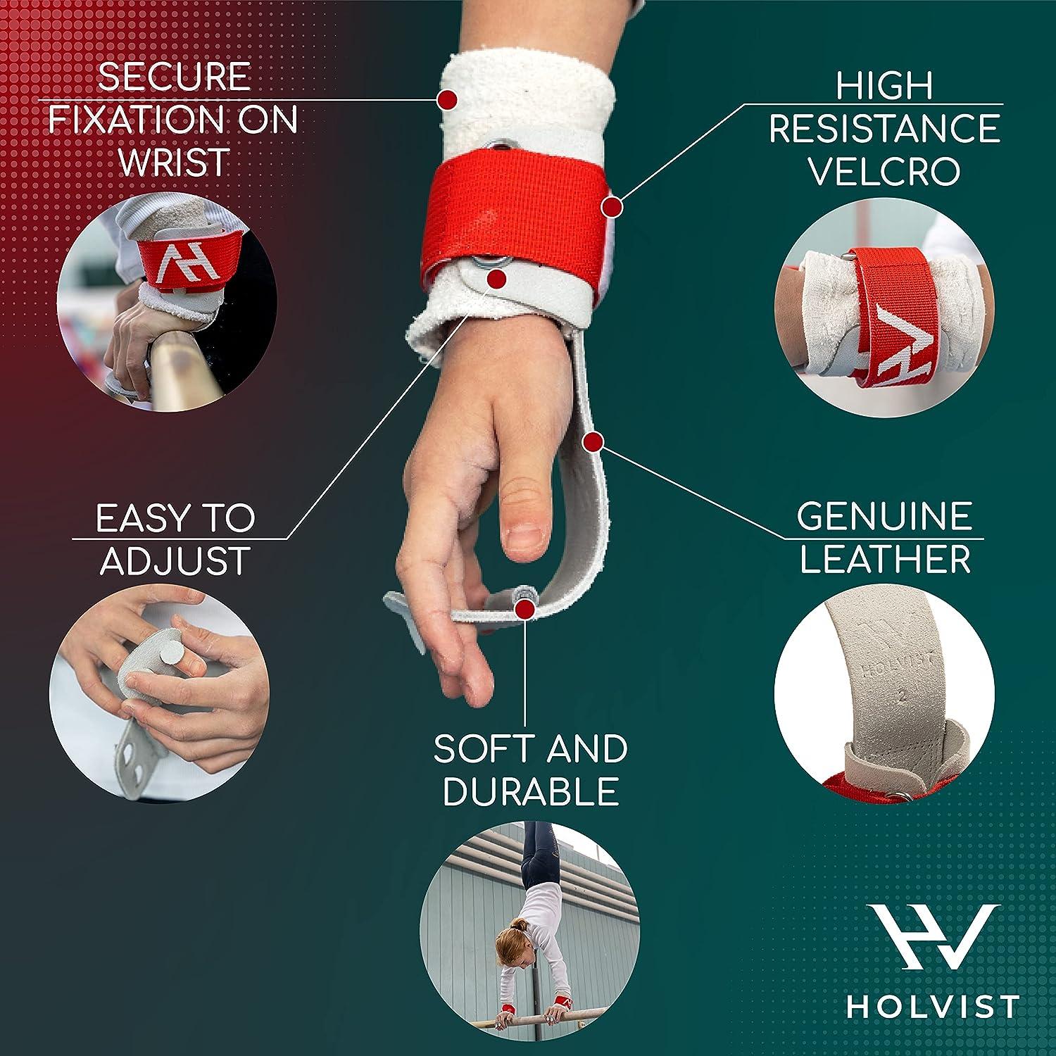HOLVIST Leather Gymnastics Grips for Girls 7-12 | 2-Hole Women's Hand ...