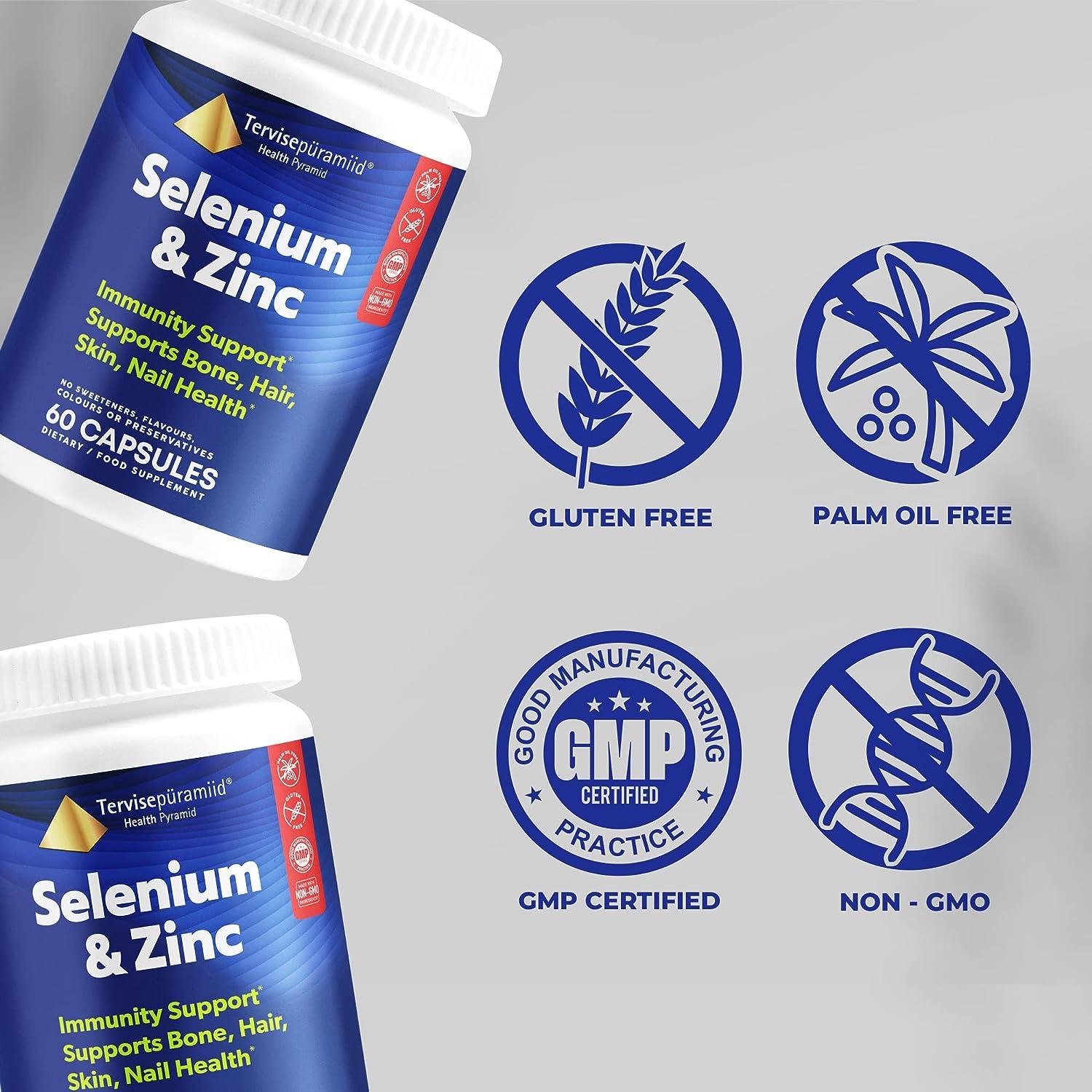 Health Pyramid Selenium & Zinc Supplement for Nail Growth, Bone, Skin ...