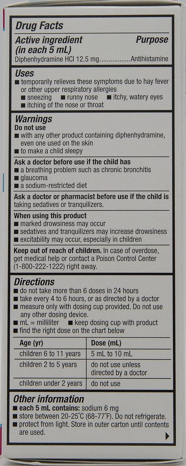 Children's Allergy Relief Liquid Oral Solution | Diphenhydramine HCl ...