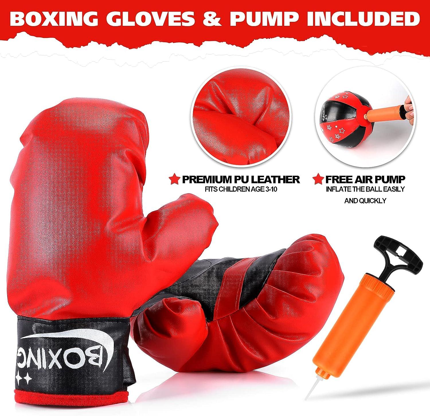 Kids Punching Bag Set with Gloves & Stand | Adjustable Height Boxing ...