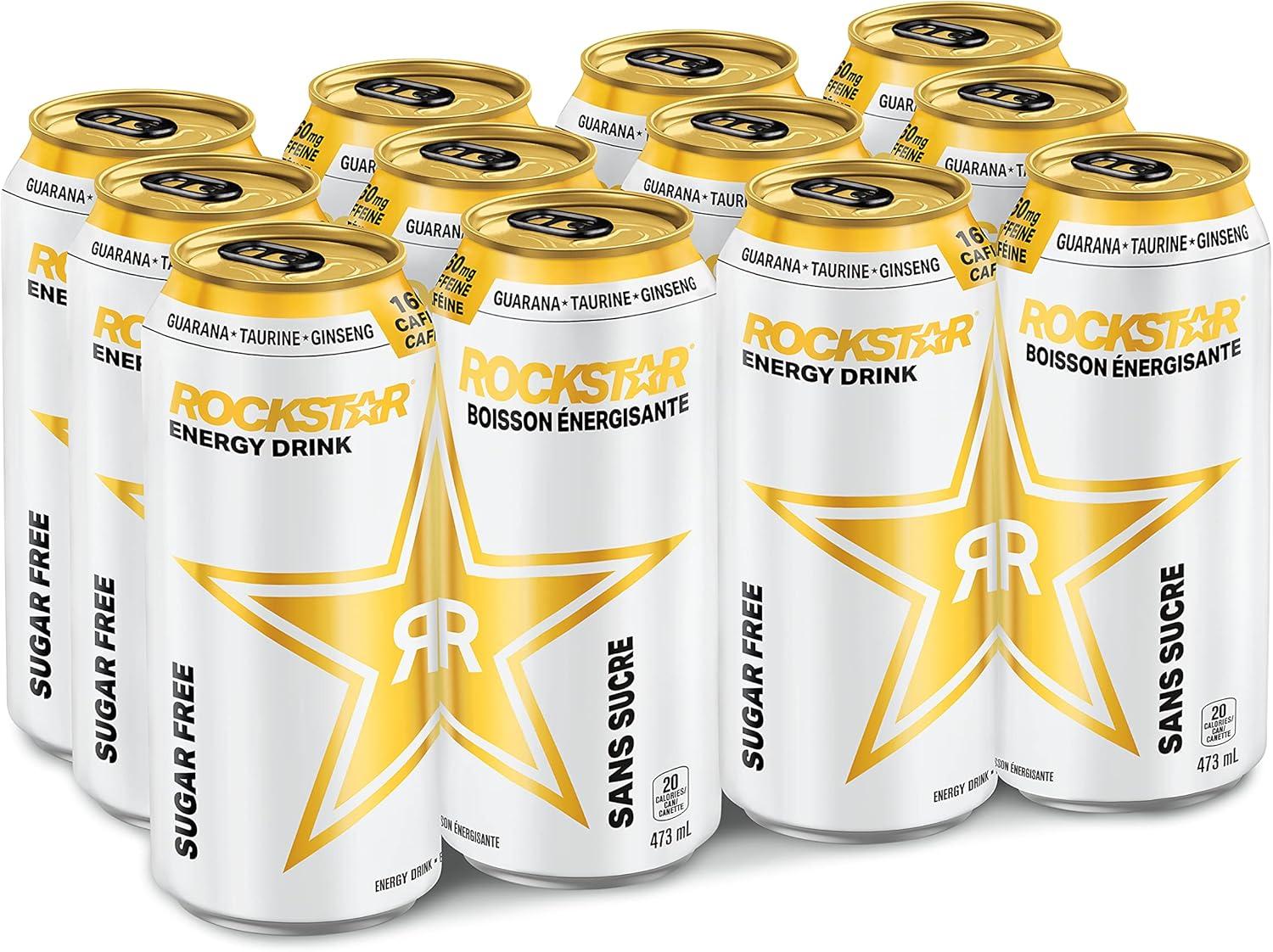 Rockstar Energy Drink Sugar Free 473 mL Cans 12 Pack Original Sugar Free