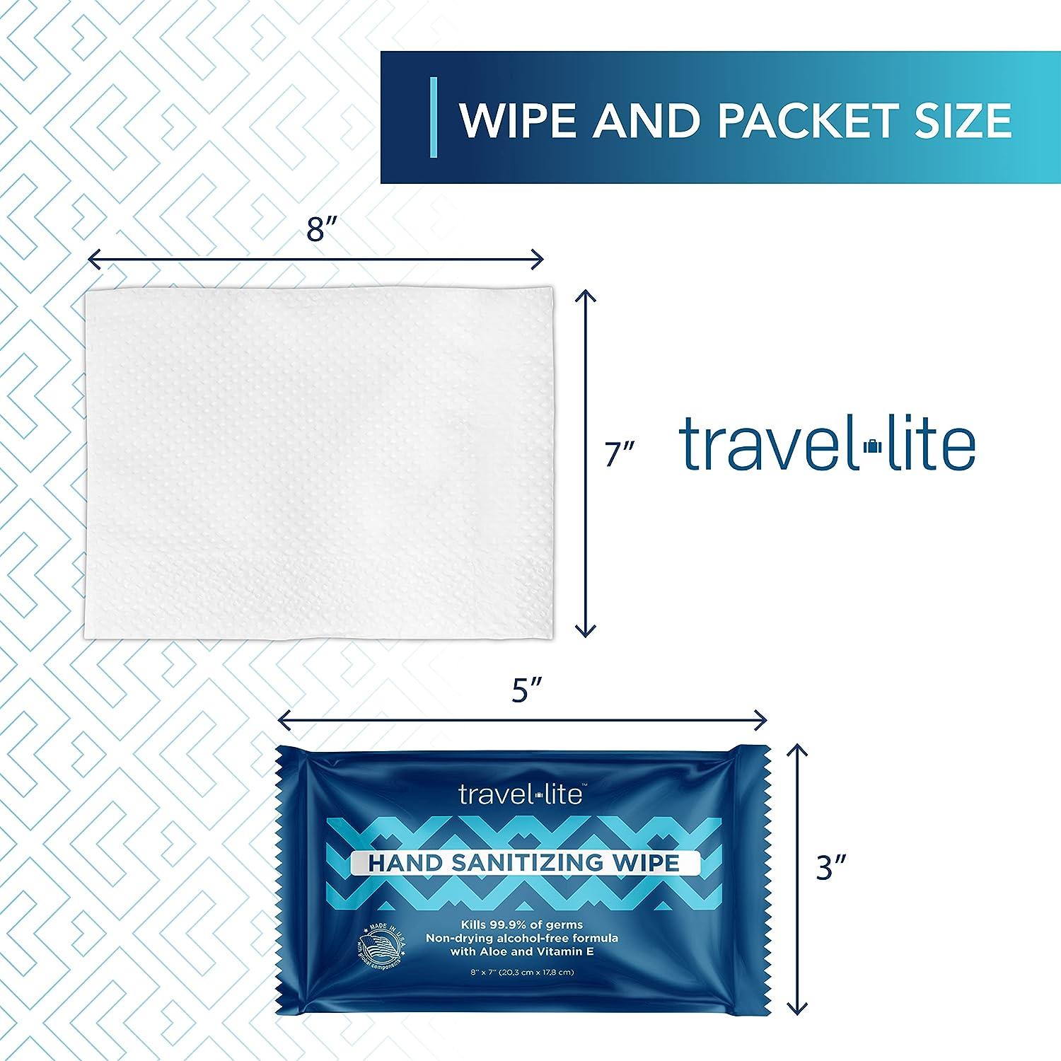 Travel Lite Alcohol-Free Hand Wipes with Aloe Vera and Vitamin E ...