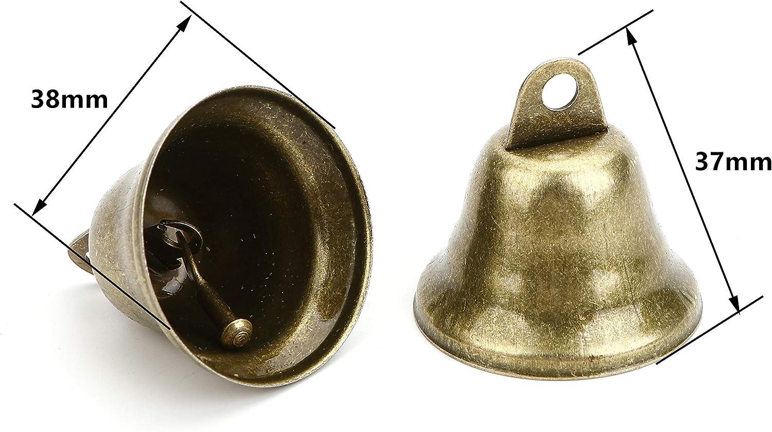 Eowpower 20Pack 38mm Vintage Bronze Jingle Bells for Dog Doorbell ...