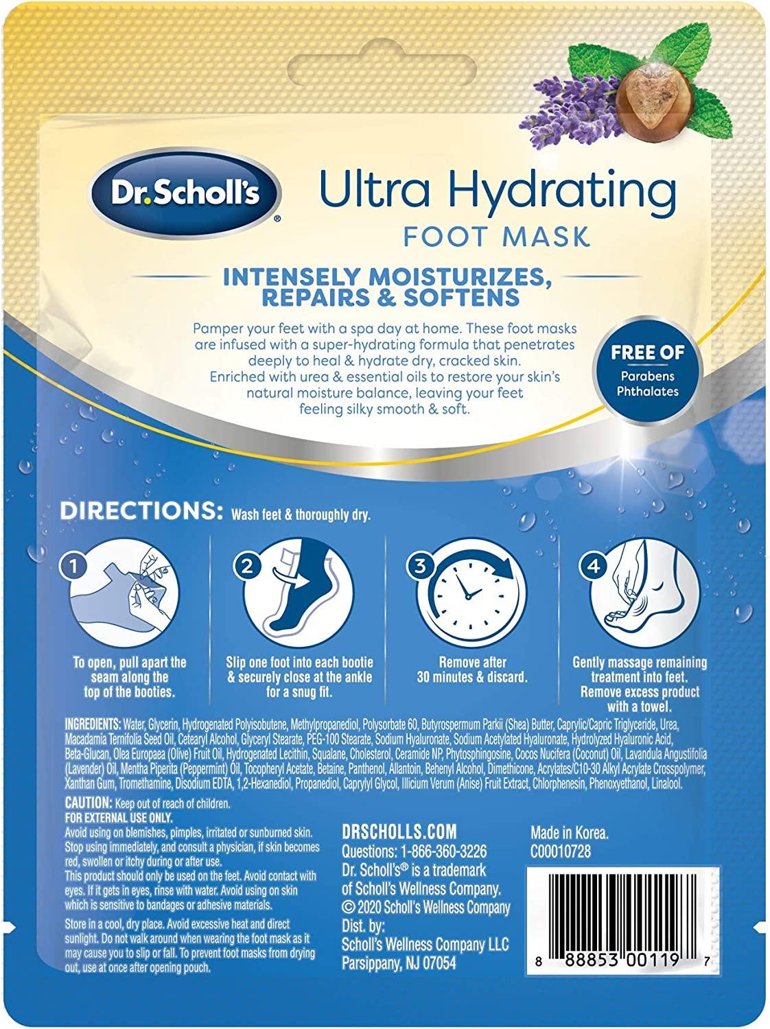 Dr. Scholl's Ultra Hydrating Foot Mask 3 Pack - Intensely Moisturizing ...