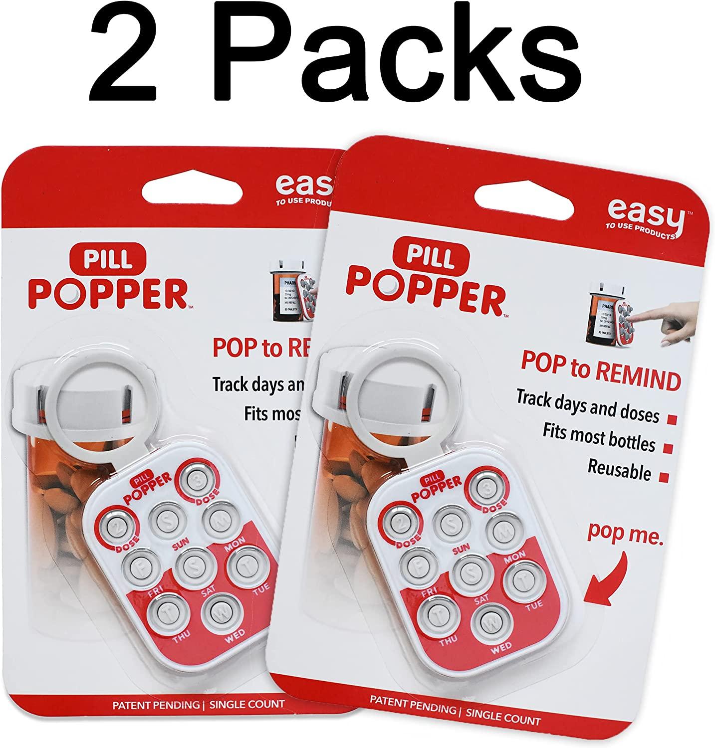 Pill Popper - Memory Aid Medication Dose Tracker (2 Pack) | Convenient ...