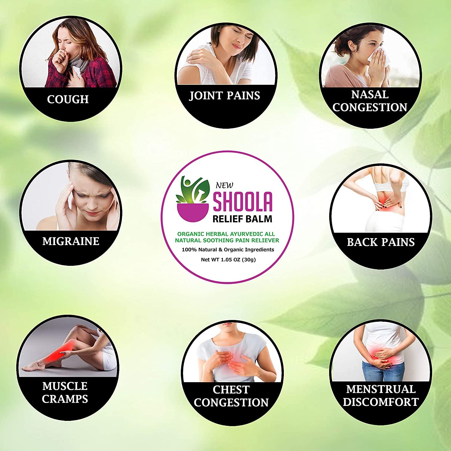 SHOOLA Pain Relief Balm - Maximum Strength Organic Rub for Headaches ...