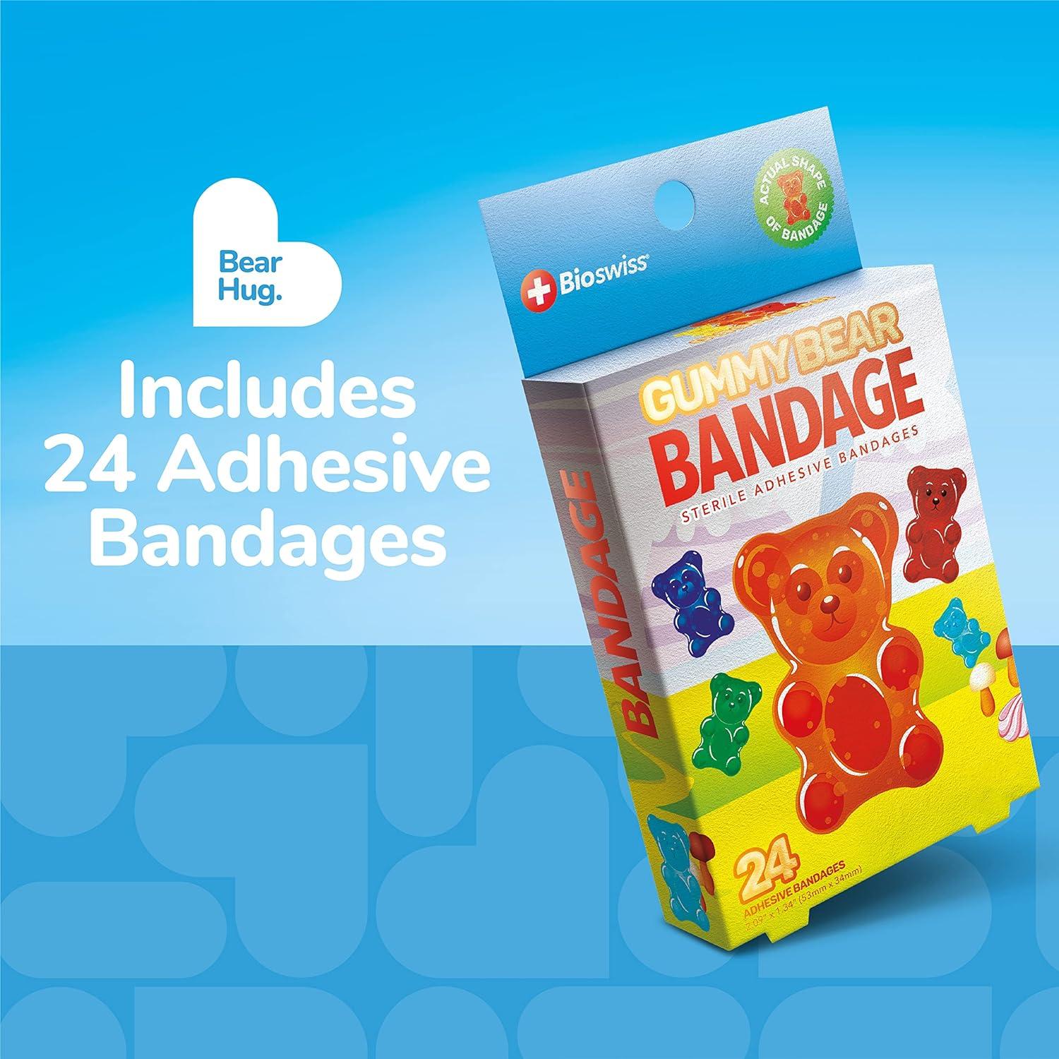 BioSwiss Gummy Bear Shaped Bandages 24ct - Fun First Aid Kit Supplies ...