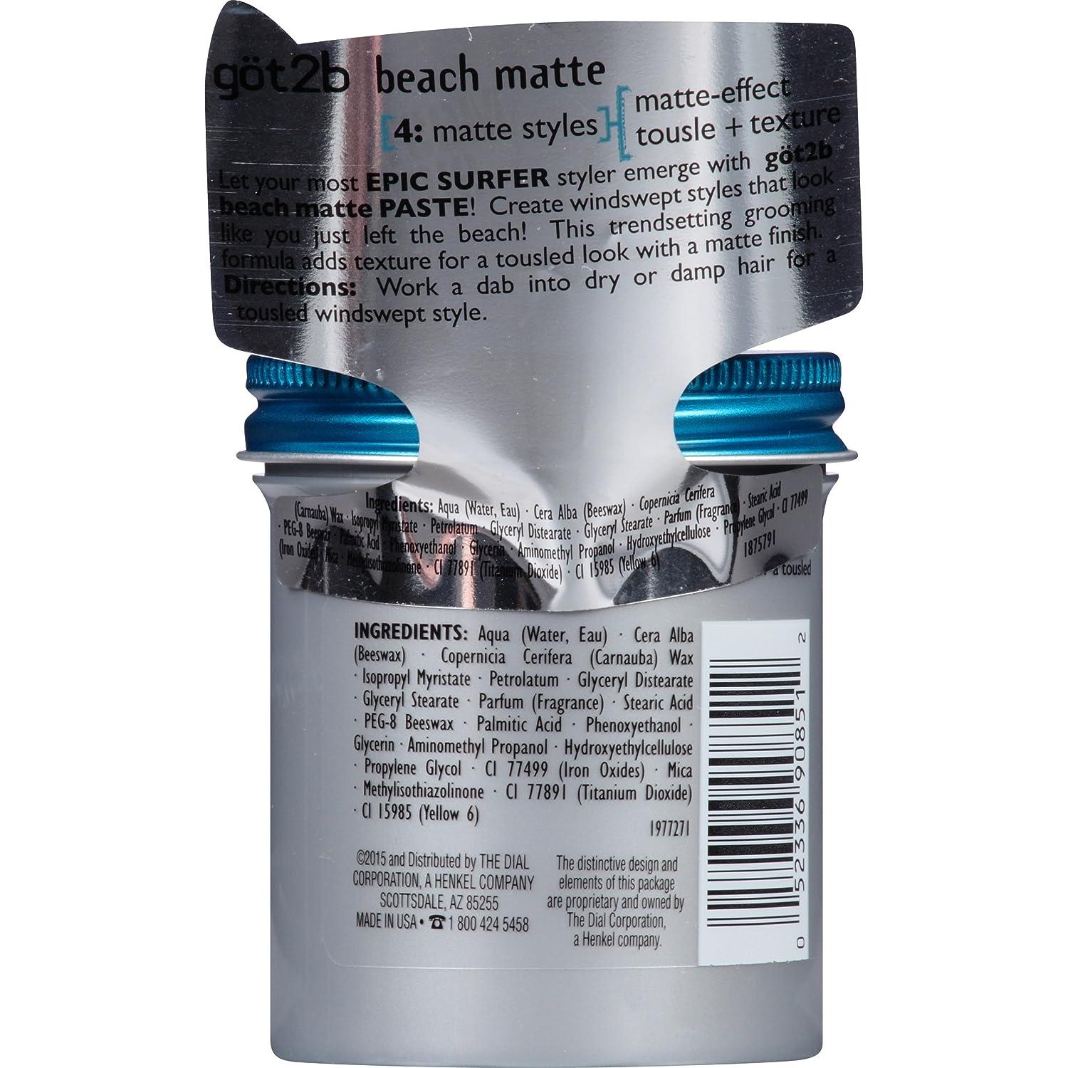 Got2b Beach Matte Surfer Look Paste 3.5 Ounce 6 Count (Pack of 1)