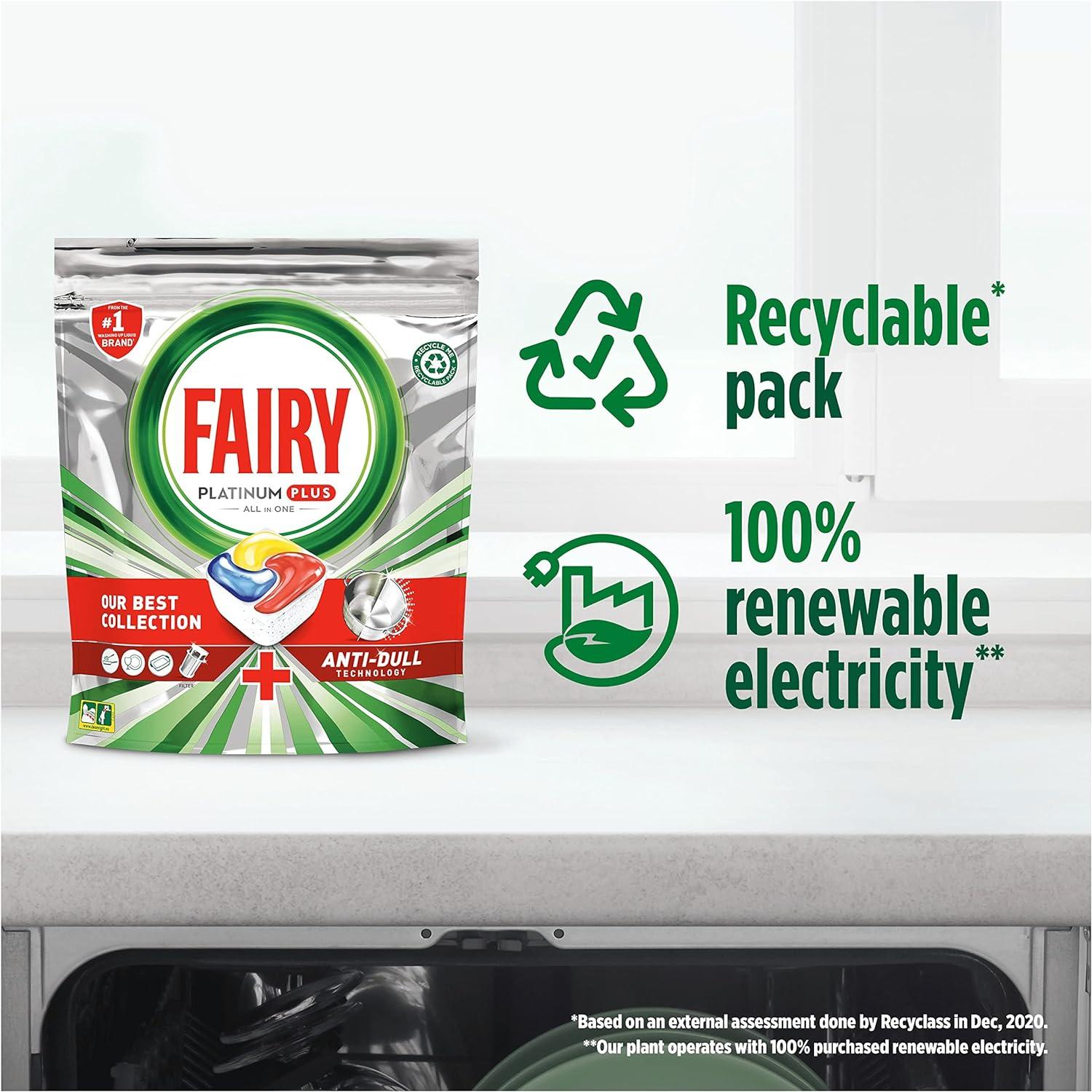 Fairy Platinum Plus All-In-1 Dishwasher Tablets Bulk 59 Tablets Lemon ...
