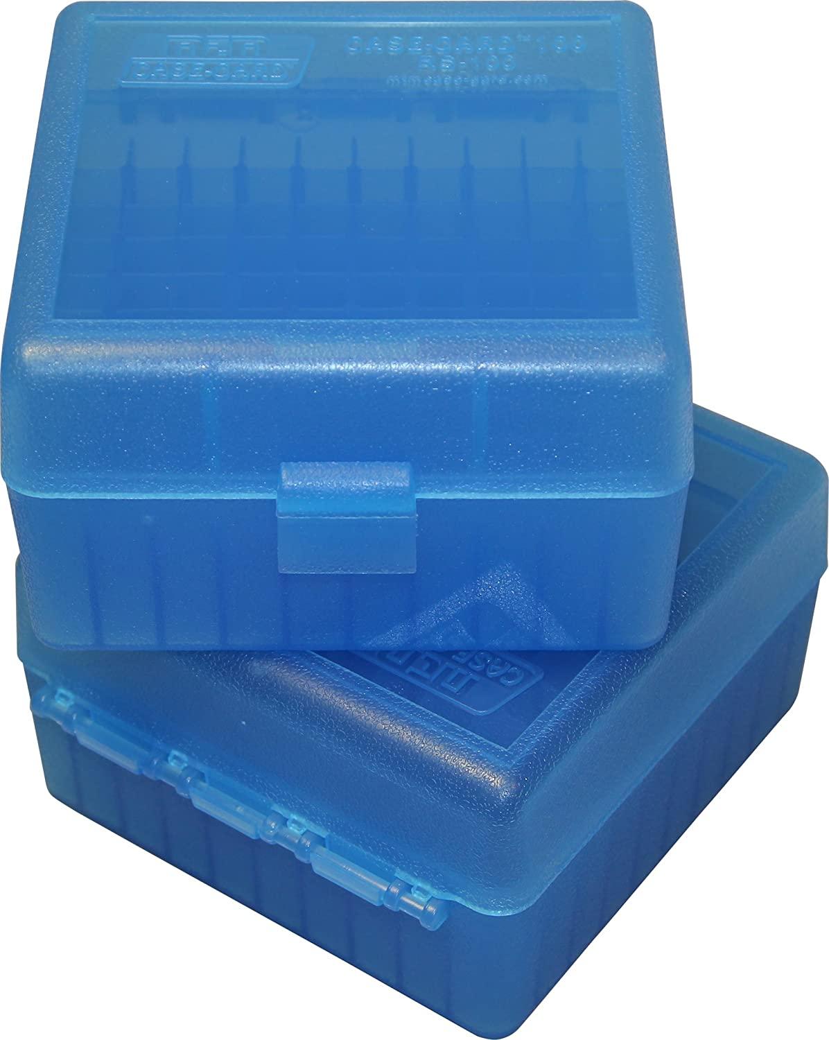 MTM 100 Round Rifle Ammo Box - Clear Blue for 17, 204, 223, 5.56x45, 6x47 Ammo | Buy Now with ...