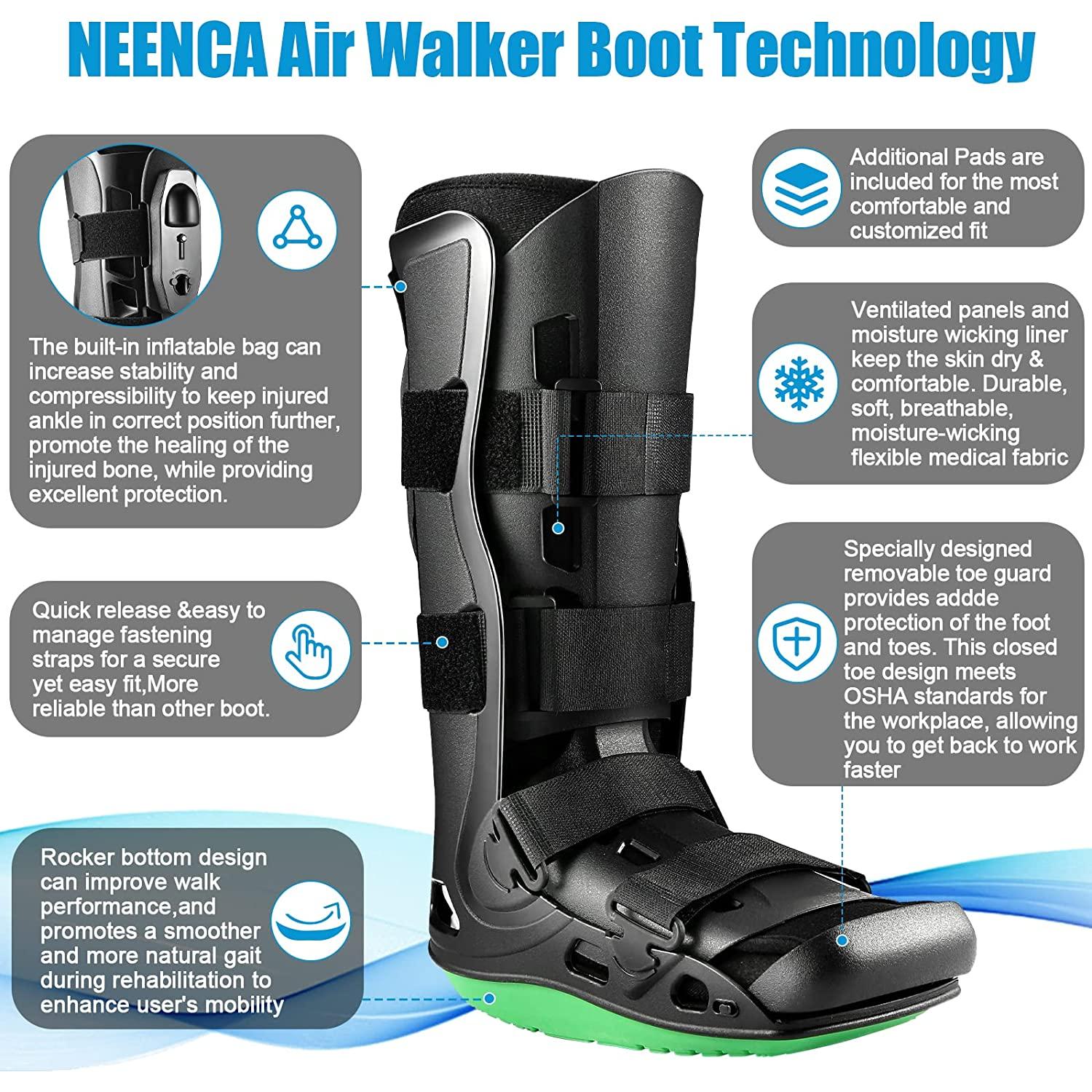 NEENCA Medical Inflatable Air Cam Walker Boot for Ankle Pain Recovery ...