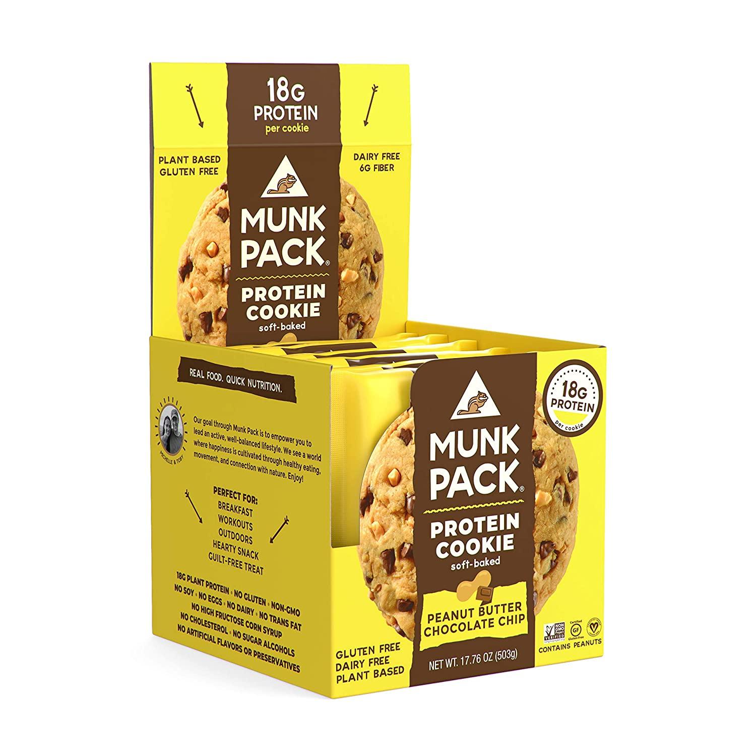 Munk Pack Protein Cookie - Peanut Butter Chocolate Chip - 6 Pack | 18g ...