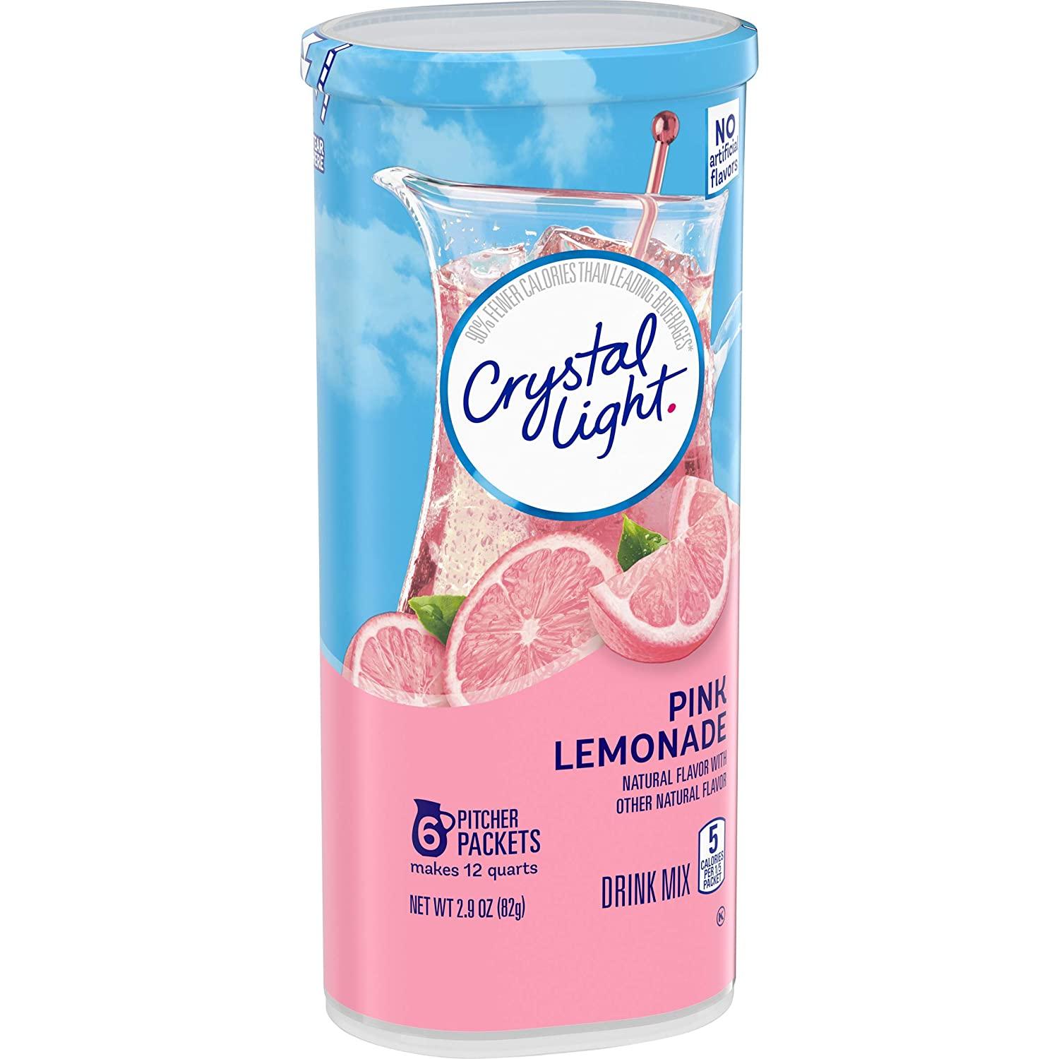 Crystal Light Pink Lemonade Powdered Drink Mix - 6 Count Packets ...