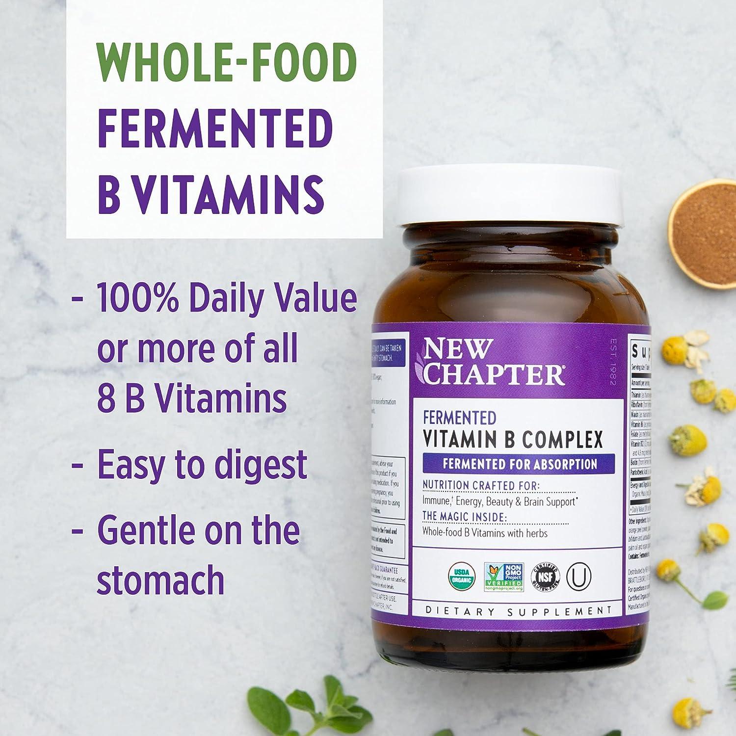 New Chapter Fermented Vitamin B Complex with Organic Herbs & Maca - 100 ...