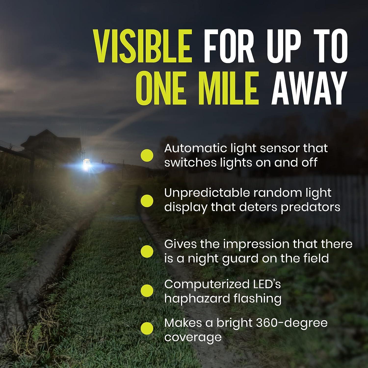 FOXLIGHTS Solar Night Predator Deterrent - LED Predator Control Light ...