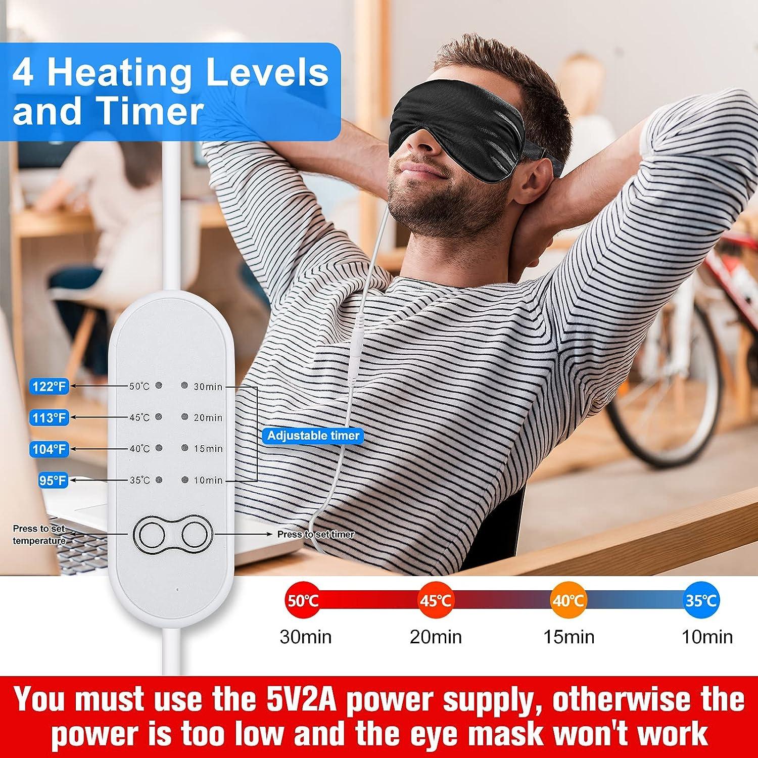 Silk Heated Eye Mask - USB Steam Warm Compress for Dry Eyes ...