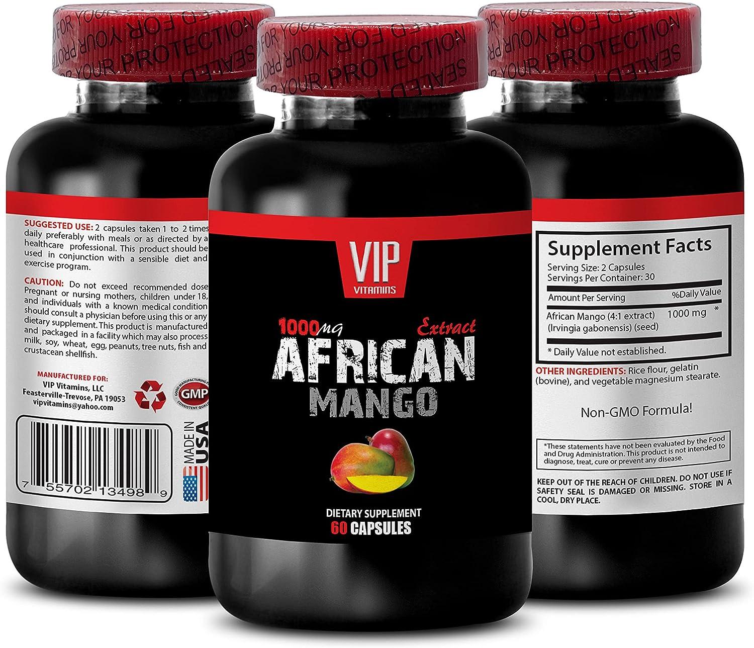 Organic African Mango Extract Capsules 1000MG - 120 Caps - Fat Loss ...