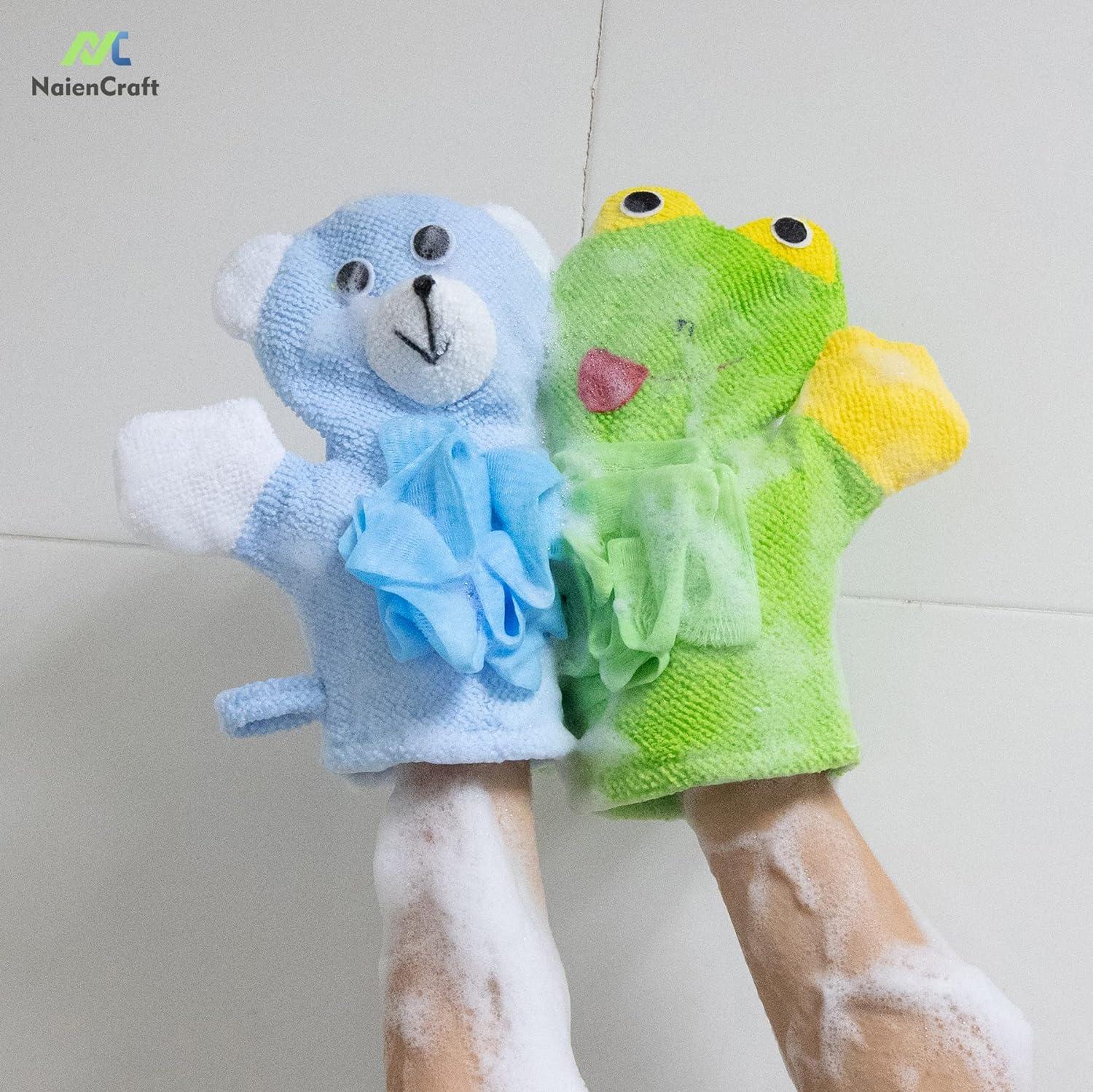 NaienCraft 8 Pack Cartoon Bath Pouf Puff Mesh Sponges with Shower ...