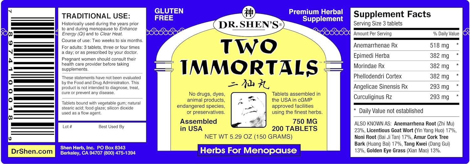 Two Immortal Pill - 200 Tablets for One Month Supply | Boost Your ...