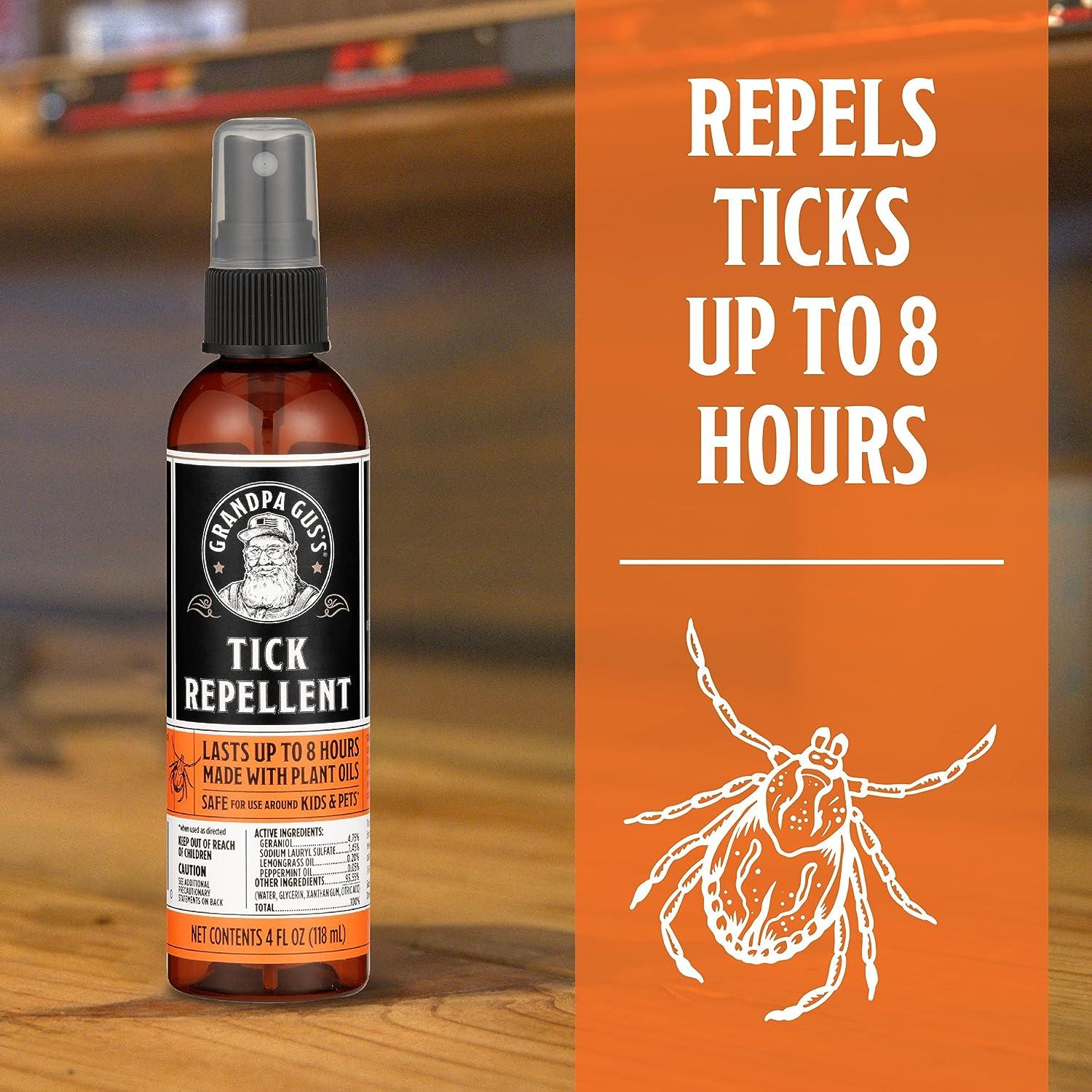 Grandpa Gus's Tick Repellent Spray with Plant-Based Actives No DEET 4 ...