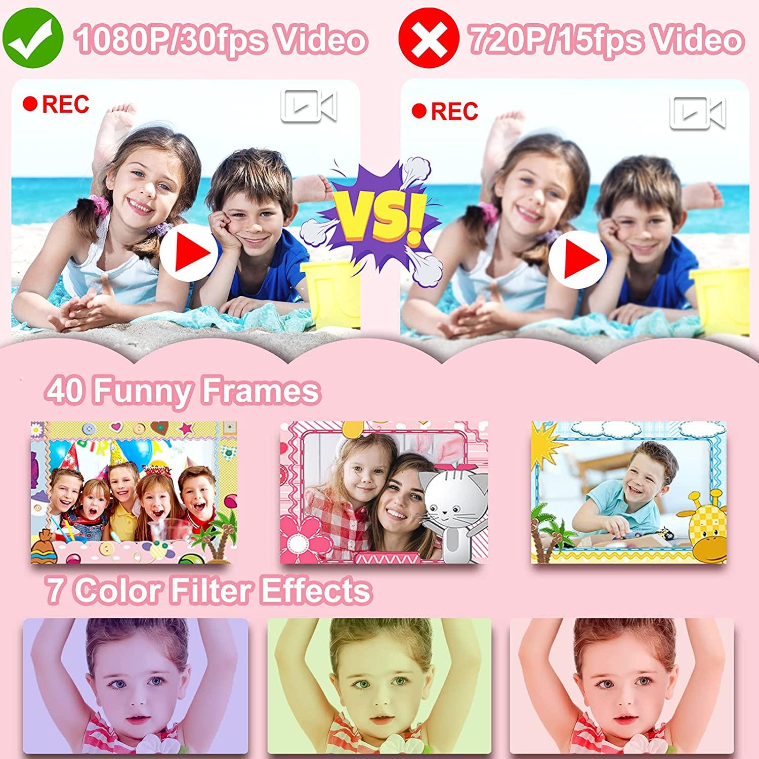 PROGRACE Kids Camera Waterproof Gift Toy - Children Digital Video ...