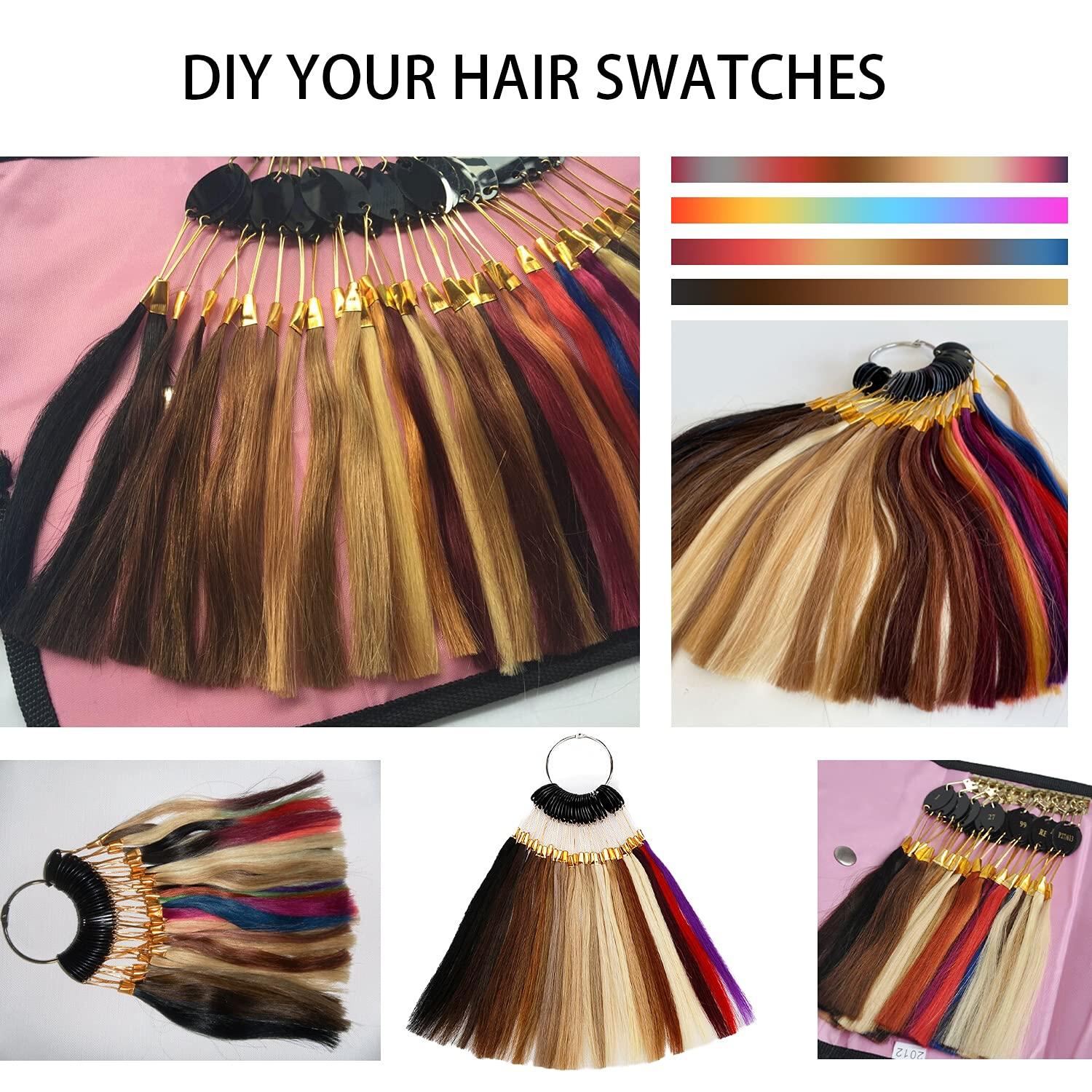 30 Pcs 100% Remy Human Hair Color Rings Swatches - Light Blonde (8 Inch ...