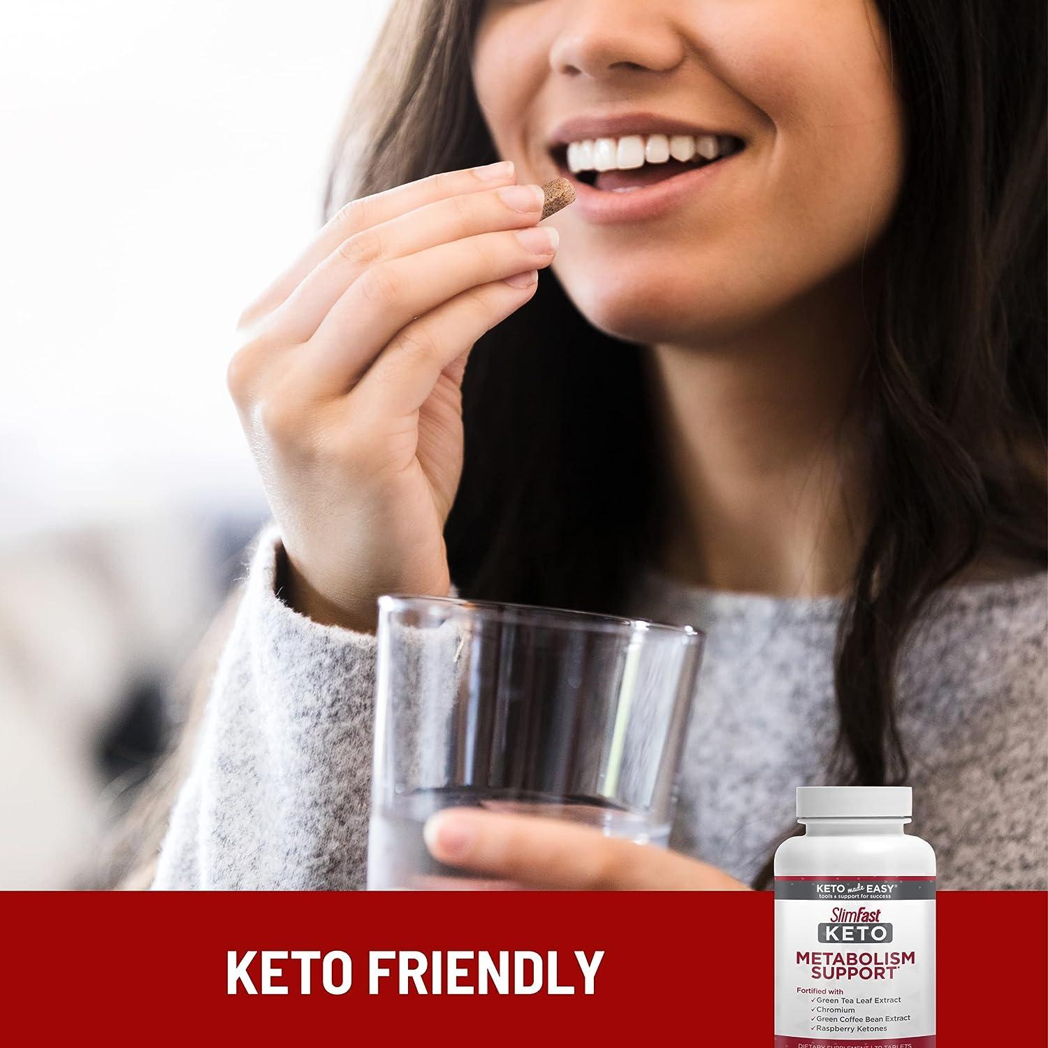 SlimFast Keto Metabolism Support Tablets - Green Tea, Chromium, Green ...