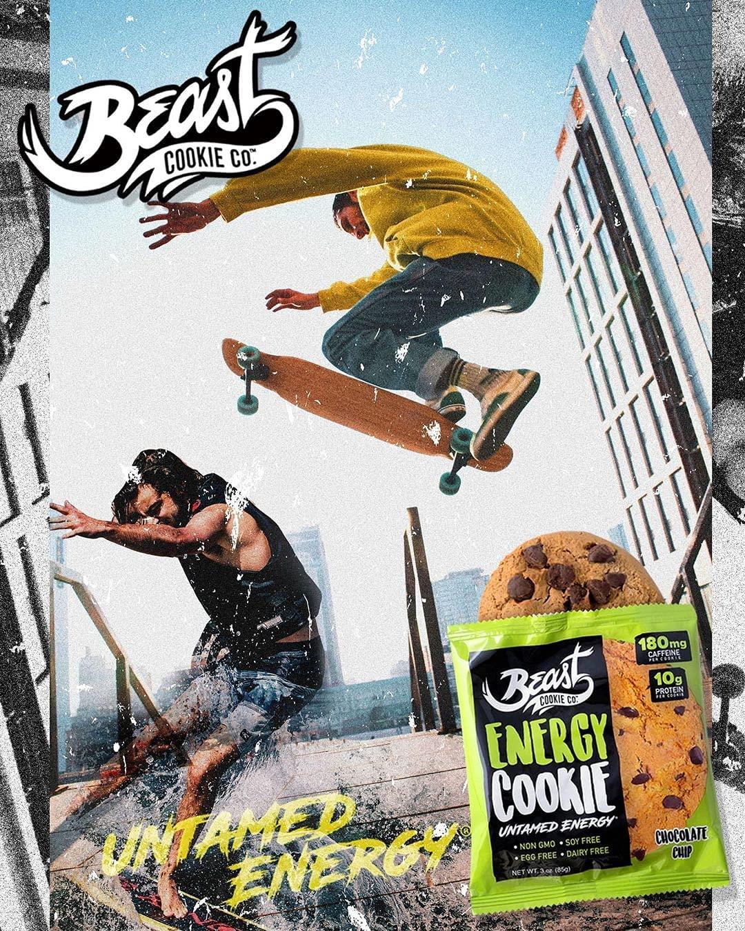 Beast Energy Protein Cookie - 180mg Caffeine, 10g Protein, Dairy/Soy ...