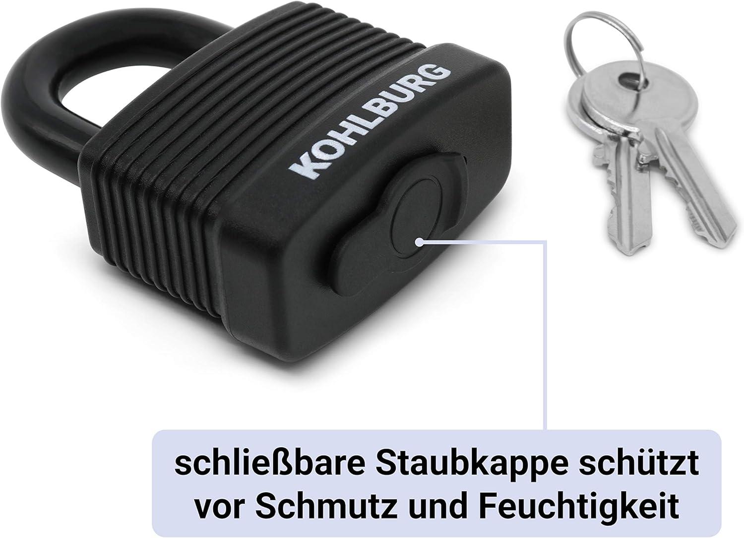 Kohlburg 5m Cable Lock - Keyless Locking Steel Rope for Bicycles ...