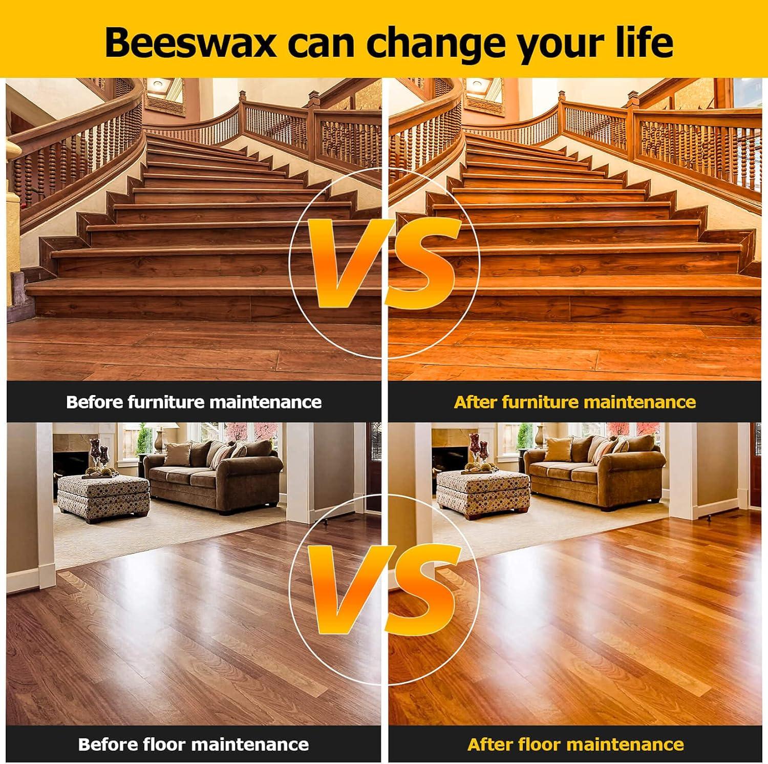 Cargen Beeswax Furniture Polish - 5 Beeswax Bars & 3 Sponges for Wood ...