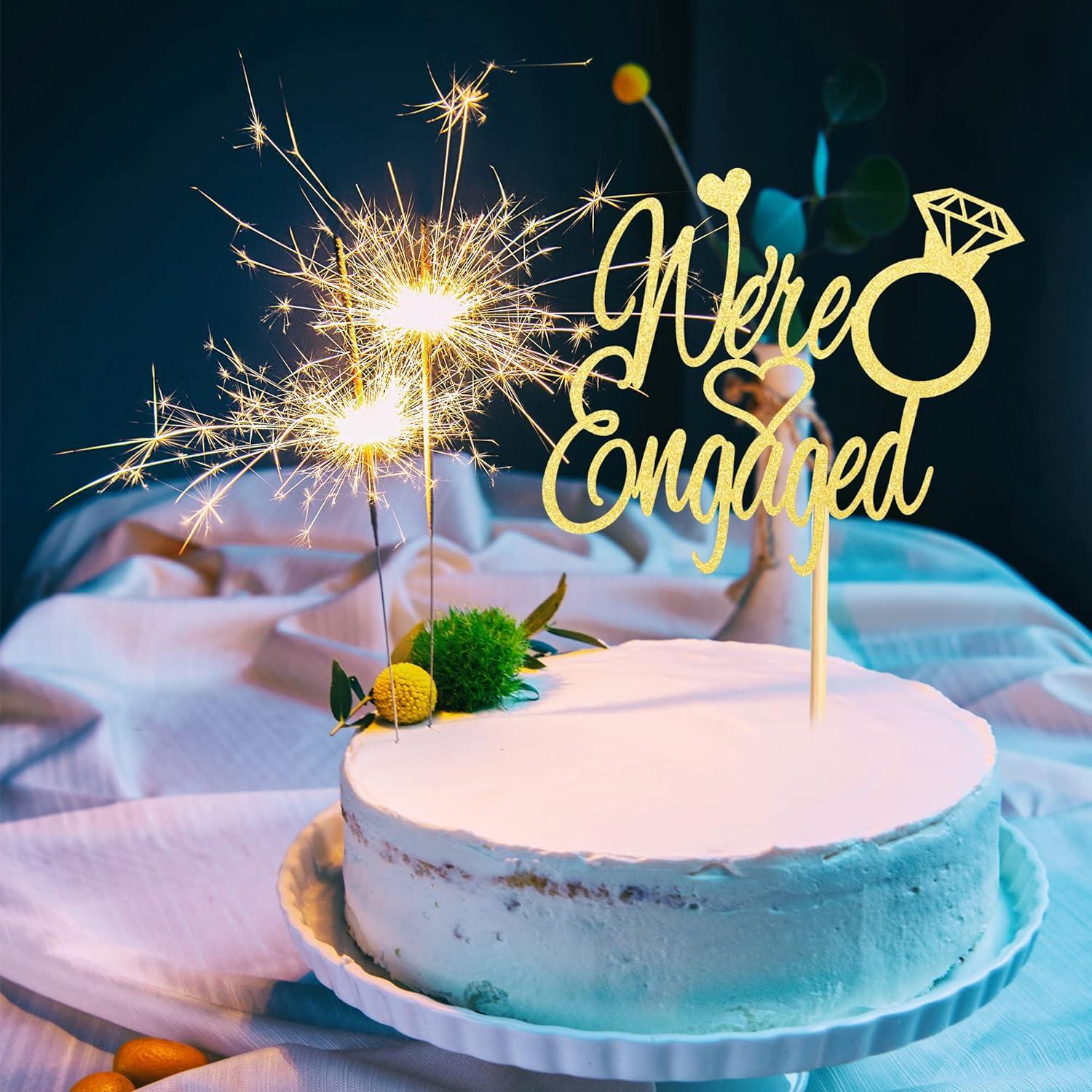 Arthsdite We're Engaged Cake Topper Bridal Shower Cake Pick Decorations ...
