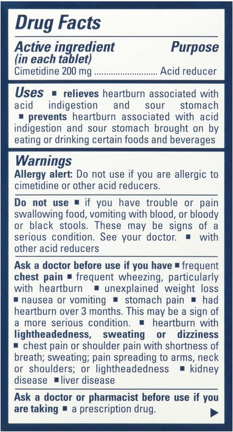 Tagamet HB 200 mg Cimetidine Acid Reducer and Heartburn Relief 70 Count