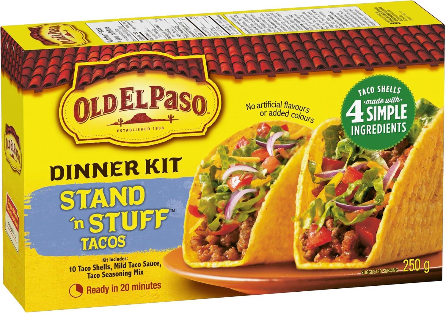Old El Paso Stand 'n Stuff Taco Dinner Kit Box Includes 10 Taco Shells ...