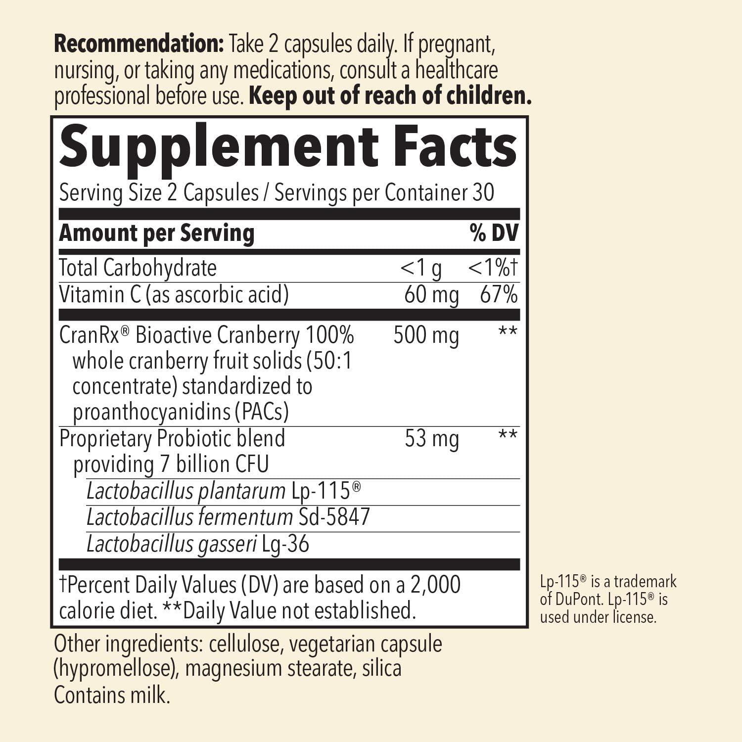 Nature's Way CranRx Bioactive Cranberry with Probiotics - 60 Capsules ...