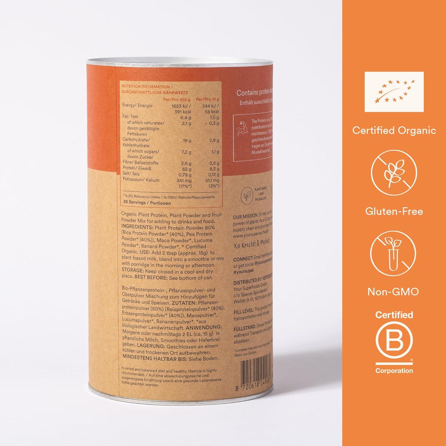 Your Super Plant Protein Powder - Organic Vegetable Protein for Muscle ...