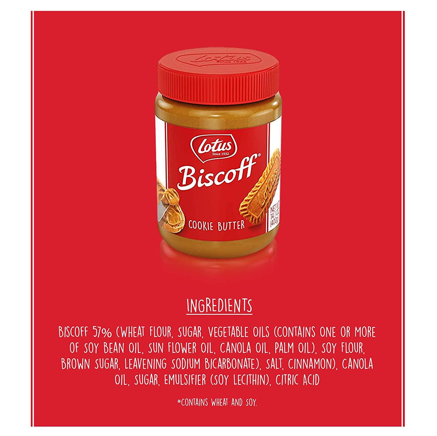 Lotus Biscoff Creamy Cookie Butter Spread 14.1oz Pack of 8 - Non GMO ...