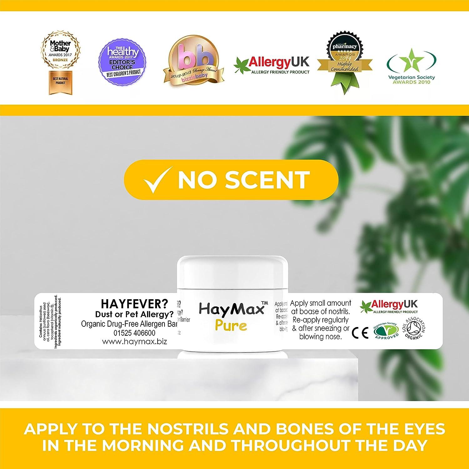 HayMax Allergen Barrier Balm 5ml - Organic Non-Drowsy Relief for Hay ...