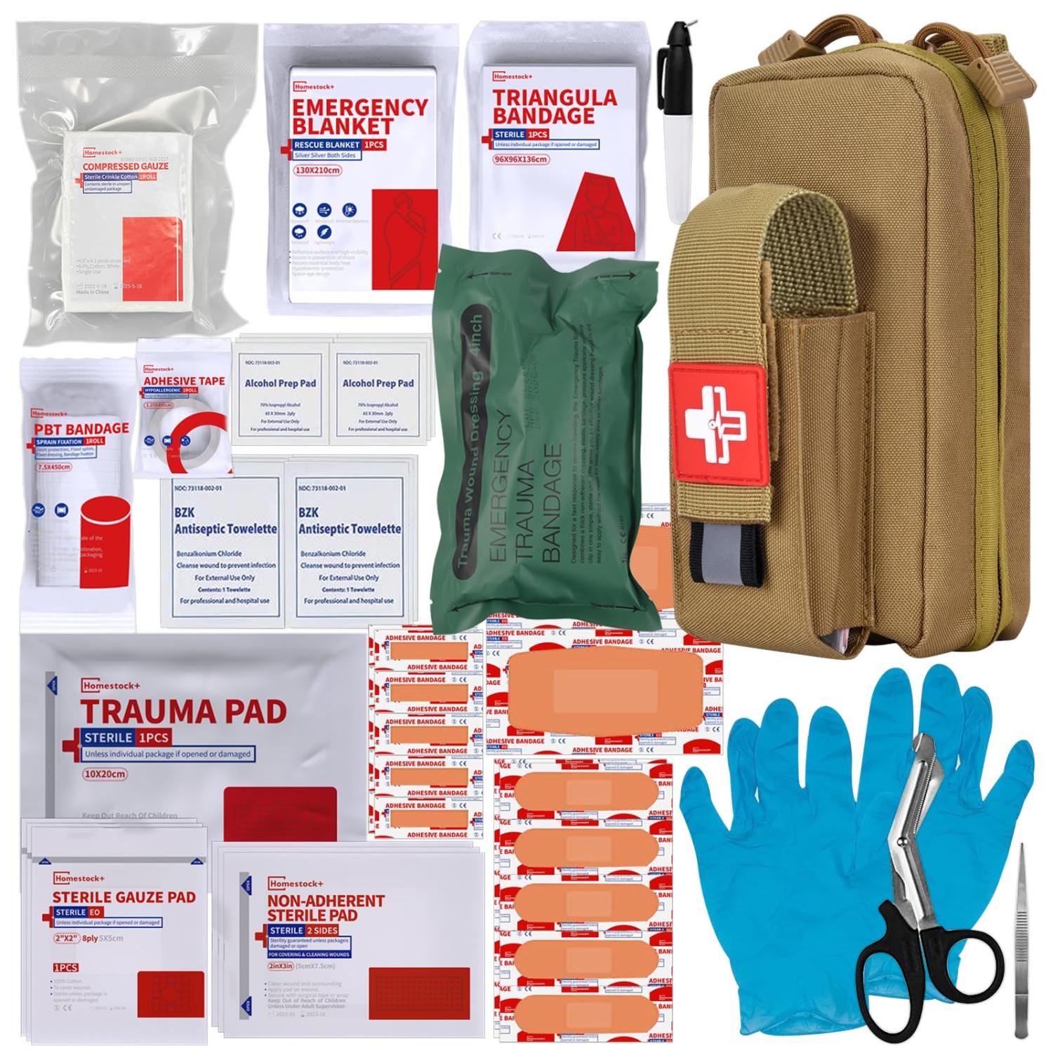 Trauma Kit with Tourniquet - 24 Piece Set for Severe Bleeding Control ...