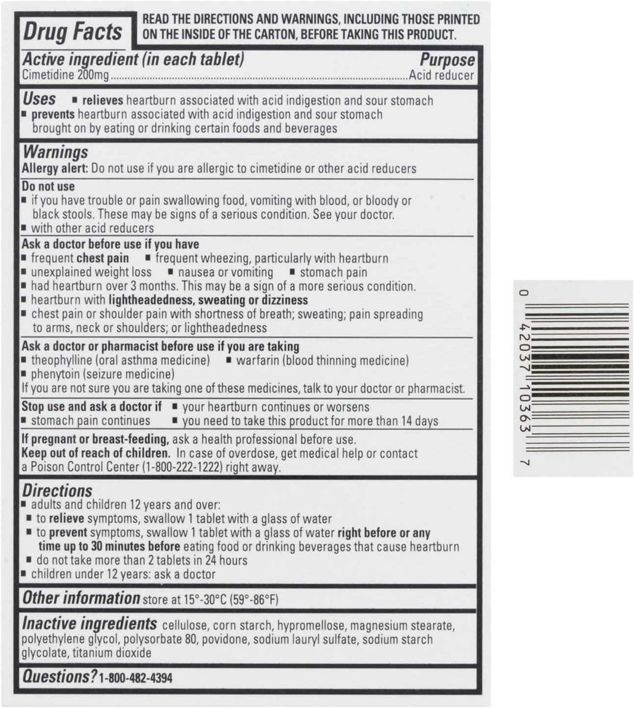 Tagamet Acid Reducer 200mg - 30-Count Tablets | Fast Relief from ...