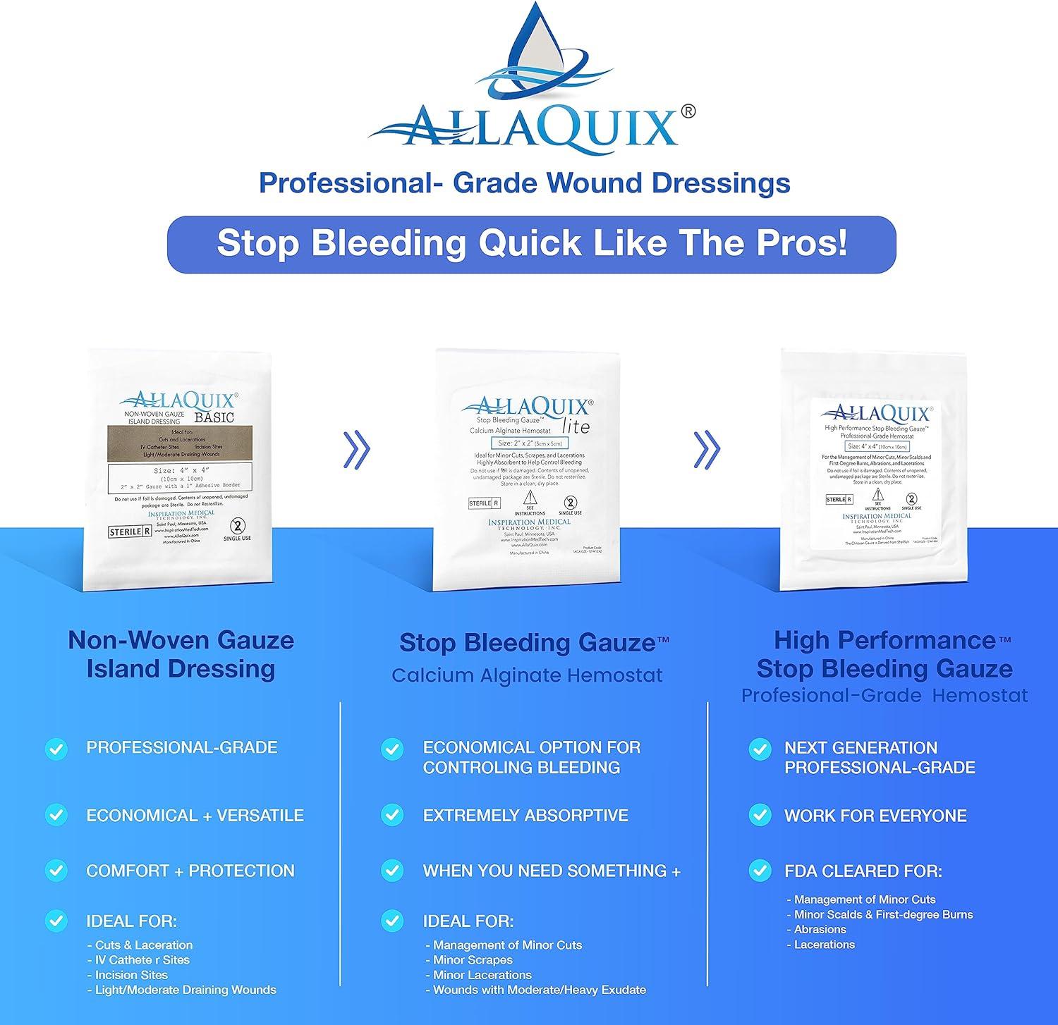 AllaQuix Large Stop Bleeding Pad - Professional Hemostatic Gauze for ...