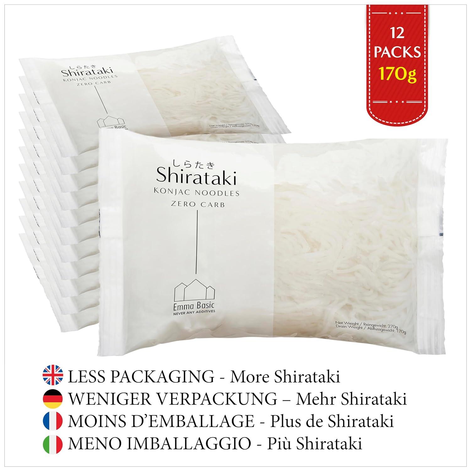 Emma Basic Shirataki Konjac Noodles | 12x270g | Vegan & Gluten-Free ...