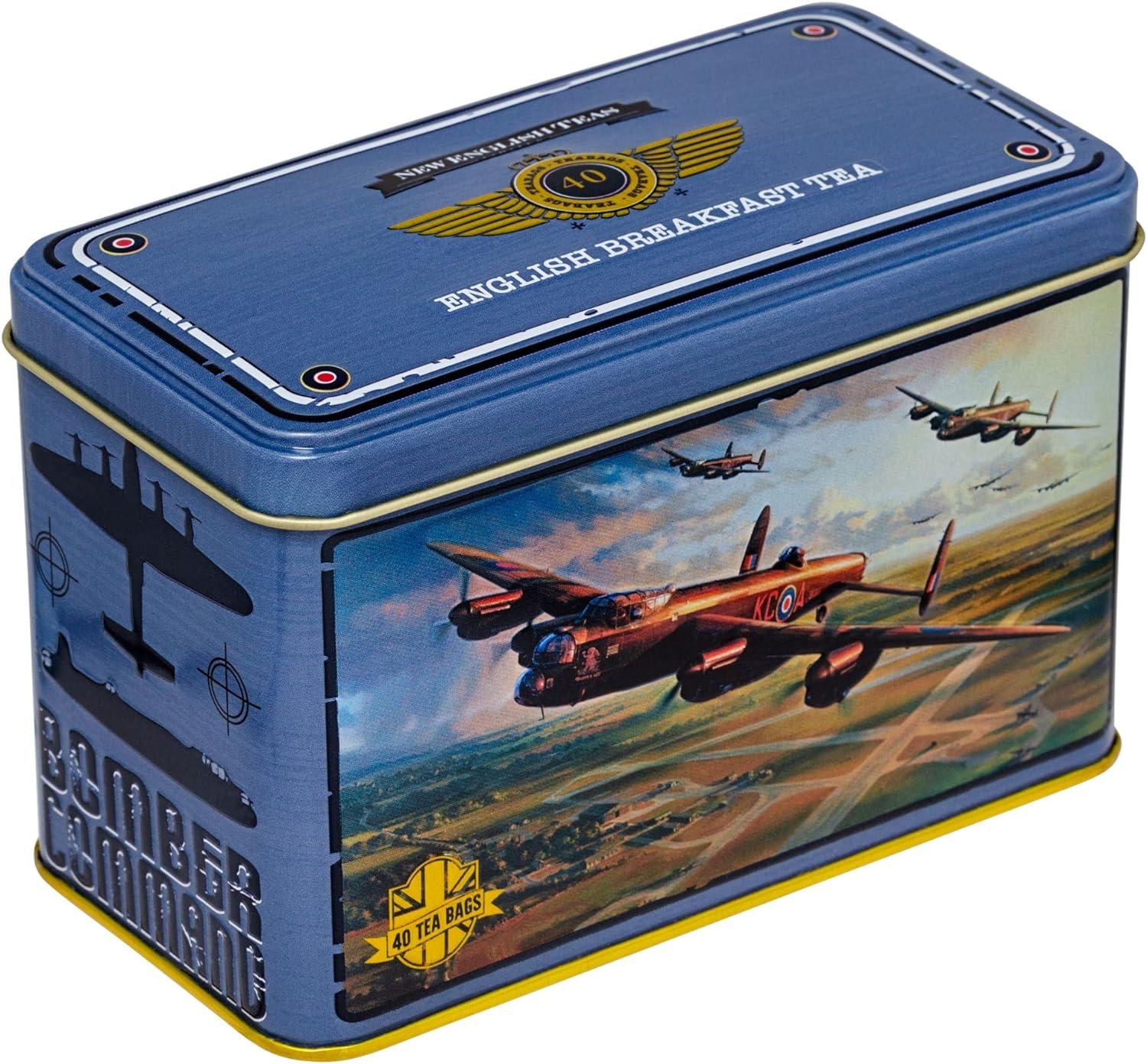New English Teas Lancaster Bomber Tea Tin with 40 Breakfast Teabags 40 ...