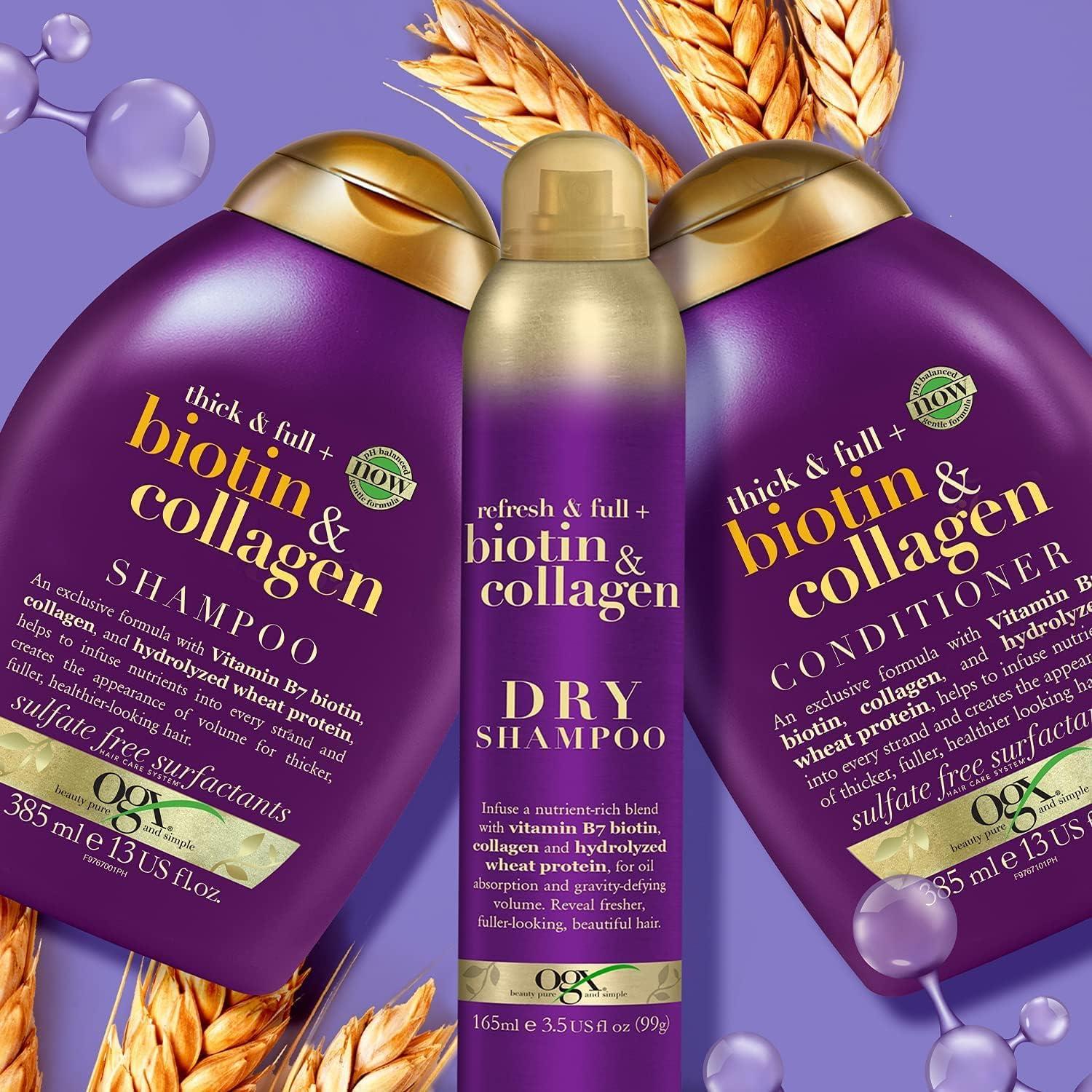 OGX Volumising Biotin & Collagen Shampoo 577ml | Sulfate-Free | Enhance ...