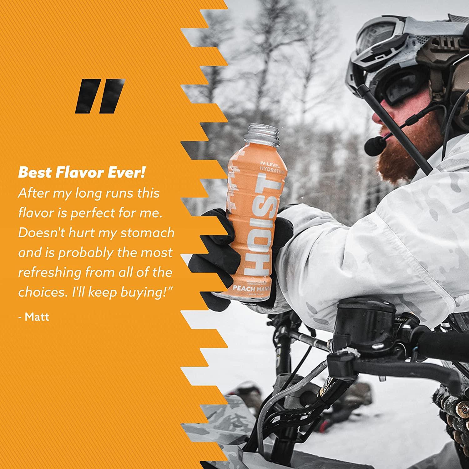 HOIST Premium Hydration Electrolyte Drink | Peach Mango | 16 Fl Oz ...