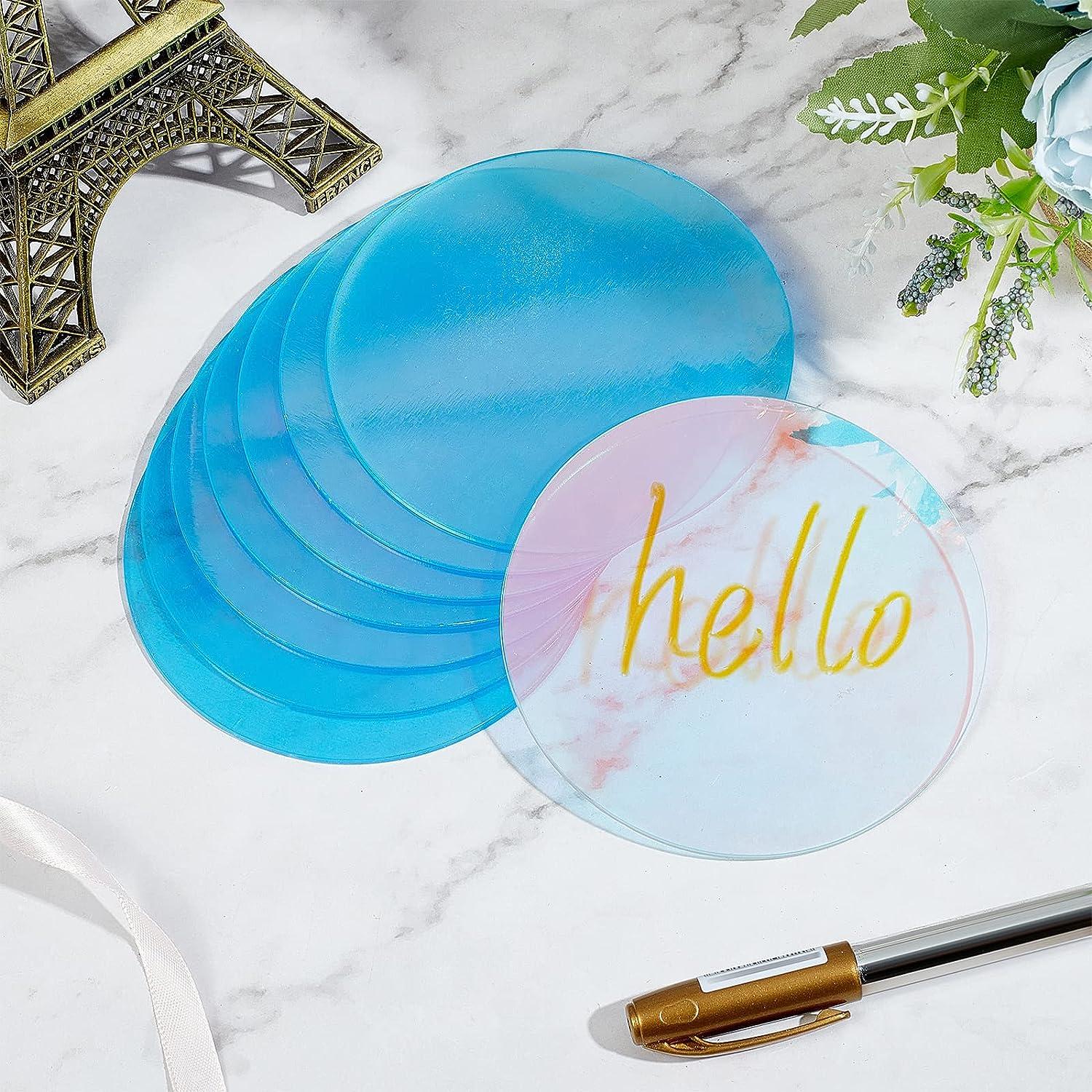 CRASPIRE Clear Circle Acrylic 4 Iridescent Plates - 0.08 Thick Round ...