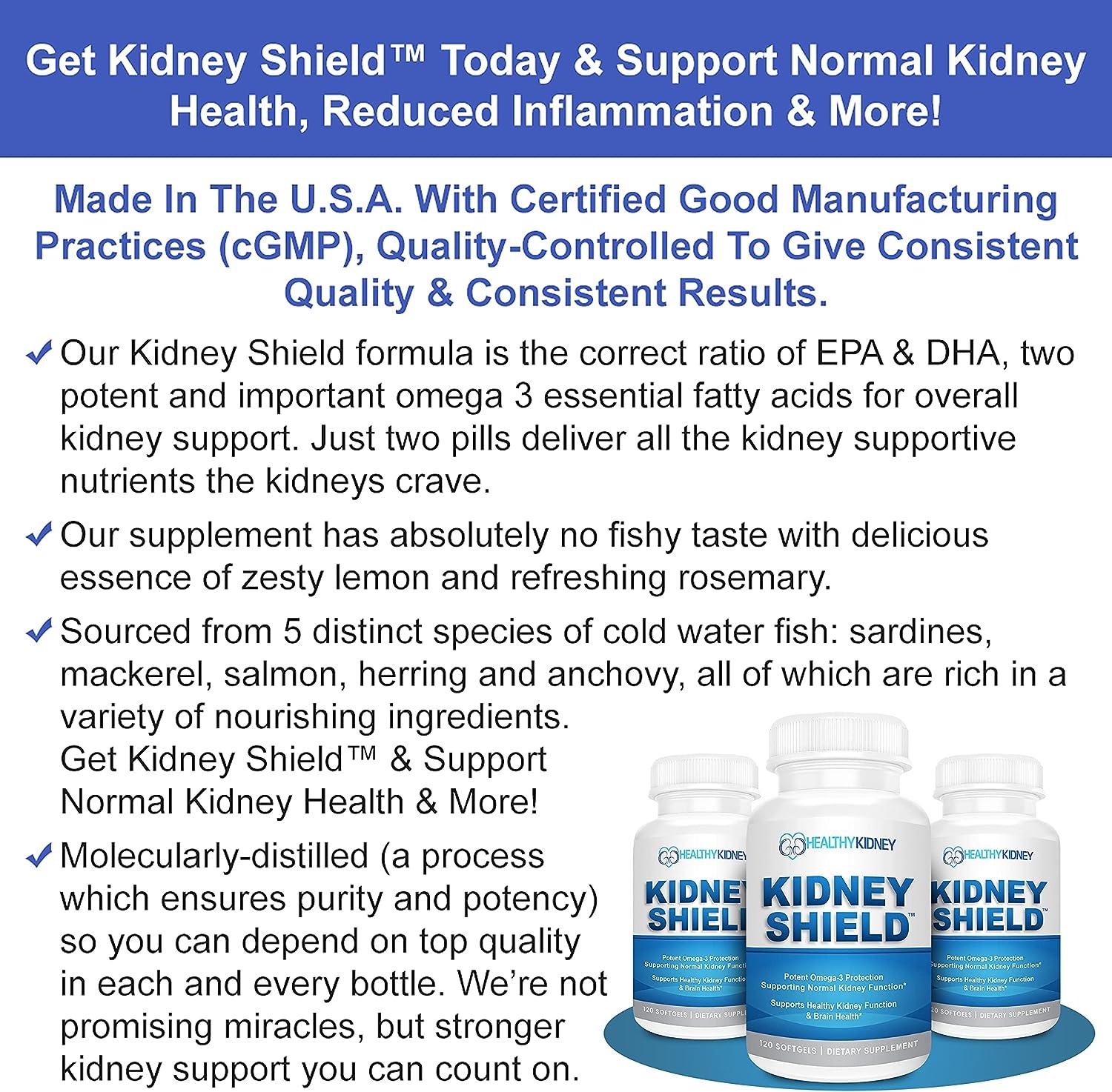 Kidney Shield 120 Caps - Kidney Support Supplement for Cleanse & Health ...