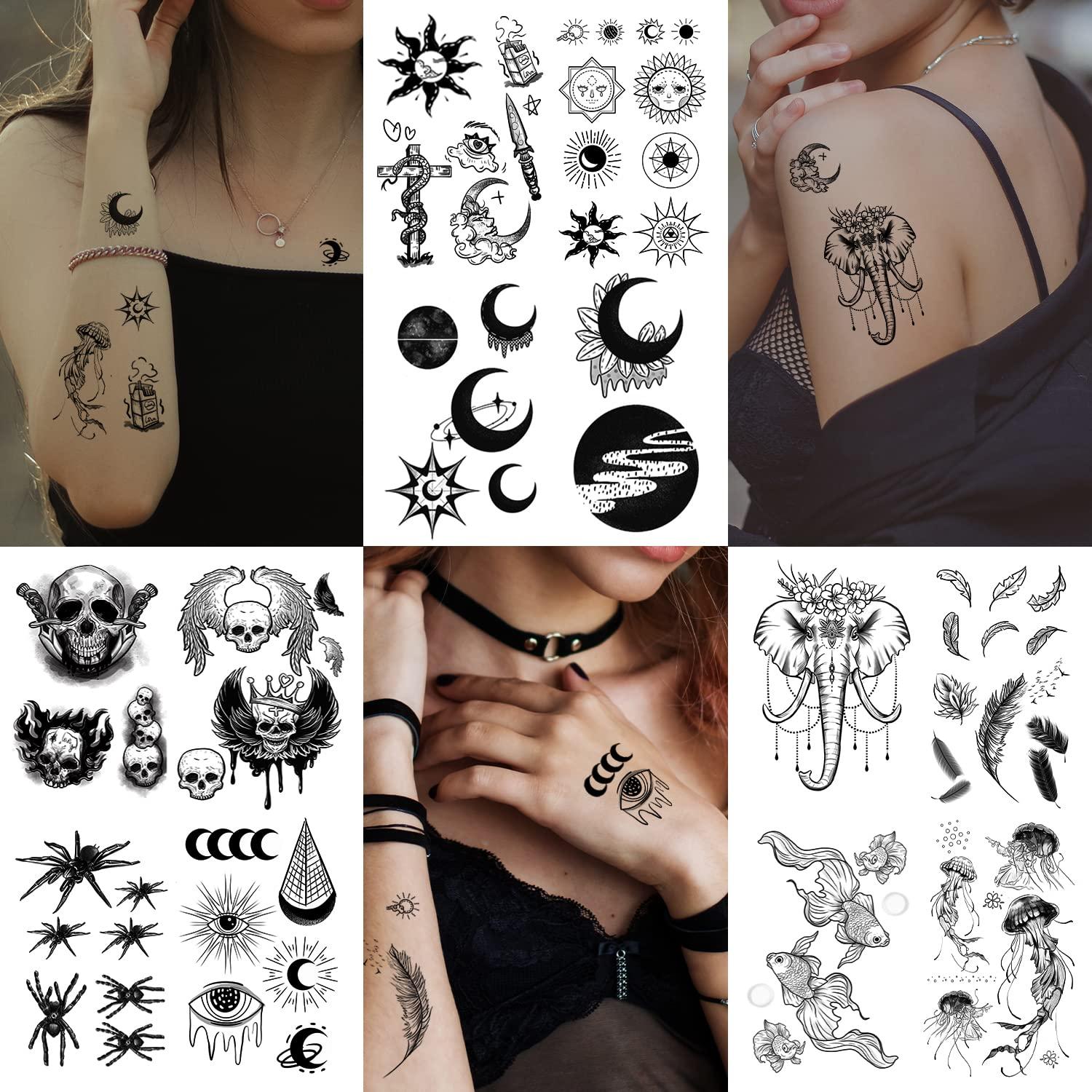 280 Styles Temporary Tattoos for Women - 79 Sheets of Exclusive Fake ...