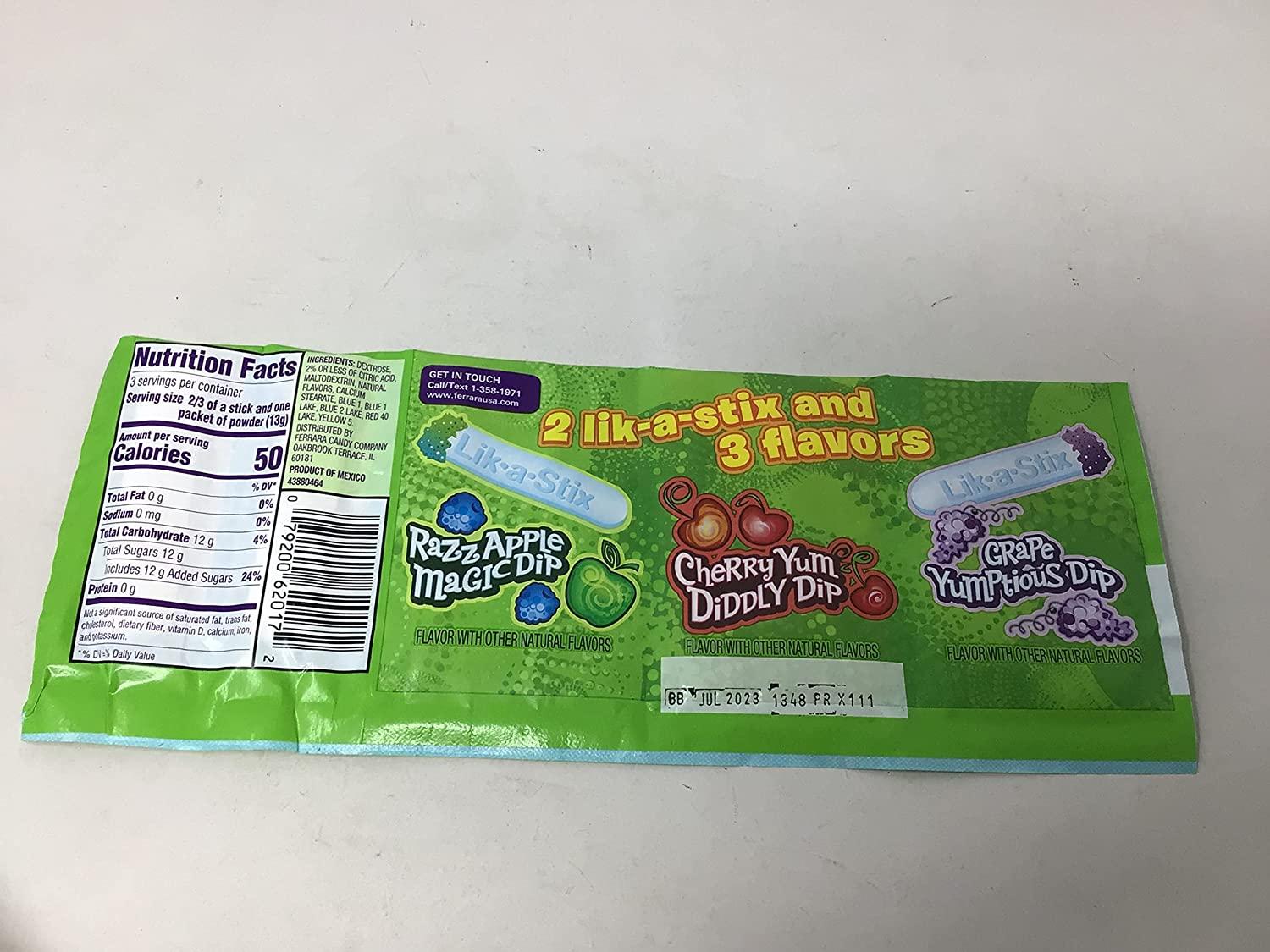 Fun Dip 3 Flavor Pack - RazzApple, Cherry, and Grape - 1.4 oz Packs ...