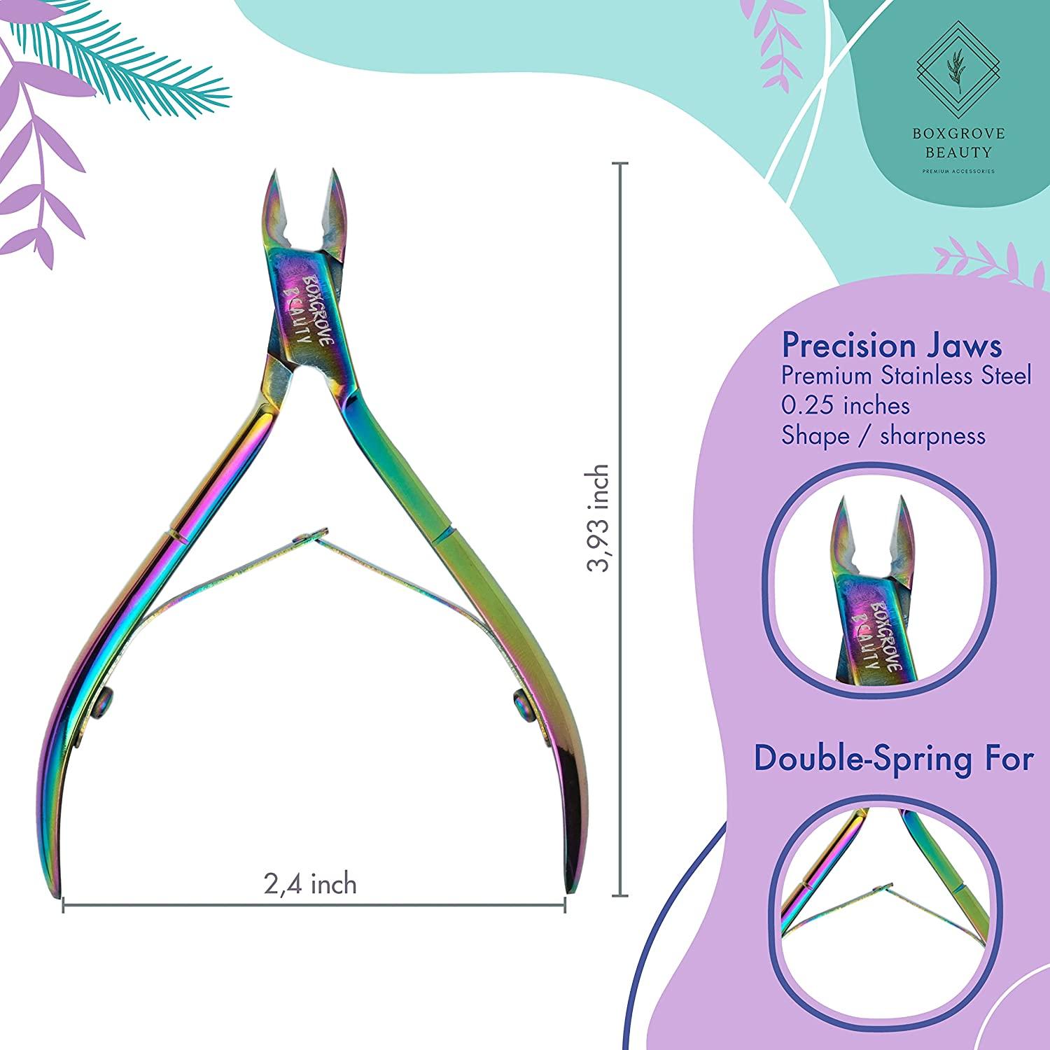 Professional Cuticle Cutter & Pusher - Double Spring Manicure Tools for ...