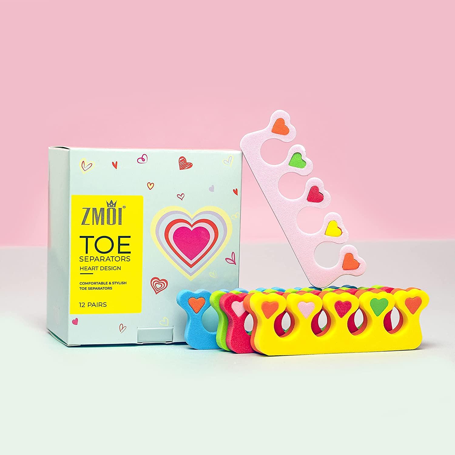 Kids' Premium Colorful Heart Toe Separators - Set of 24 - Super Soft ...